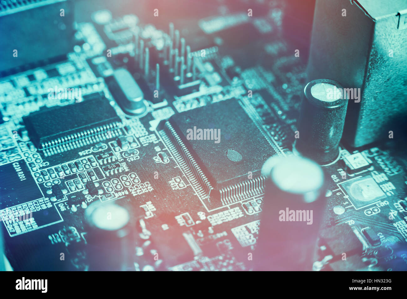 Close-up of electronic circuit board with processor Stock Photo - Alamy
