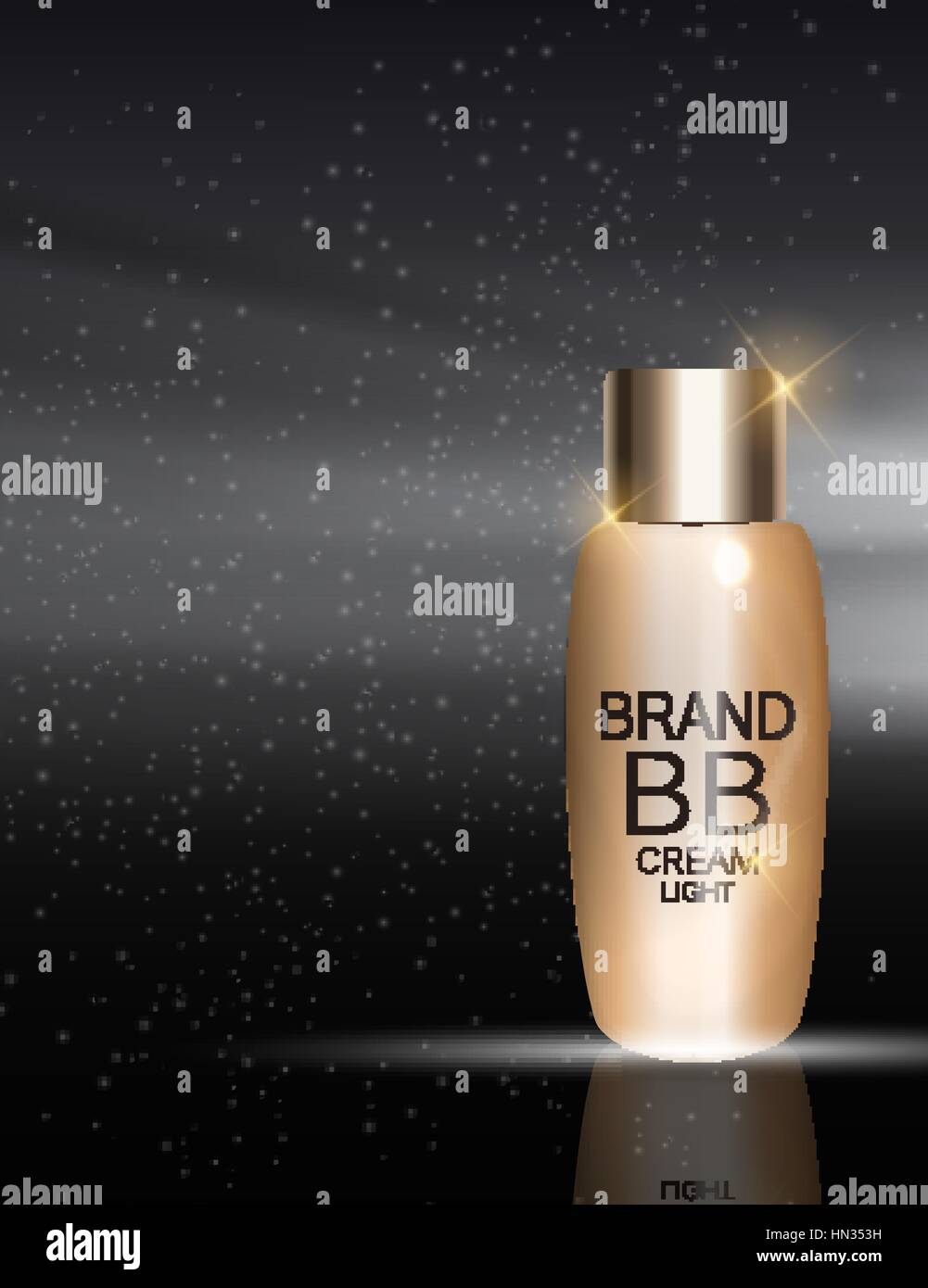 BB Cream Bottle Template for Ads or Magazine Background. 3D Real Stock ...