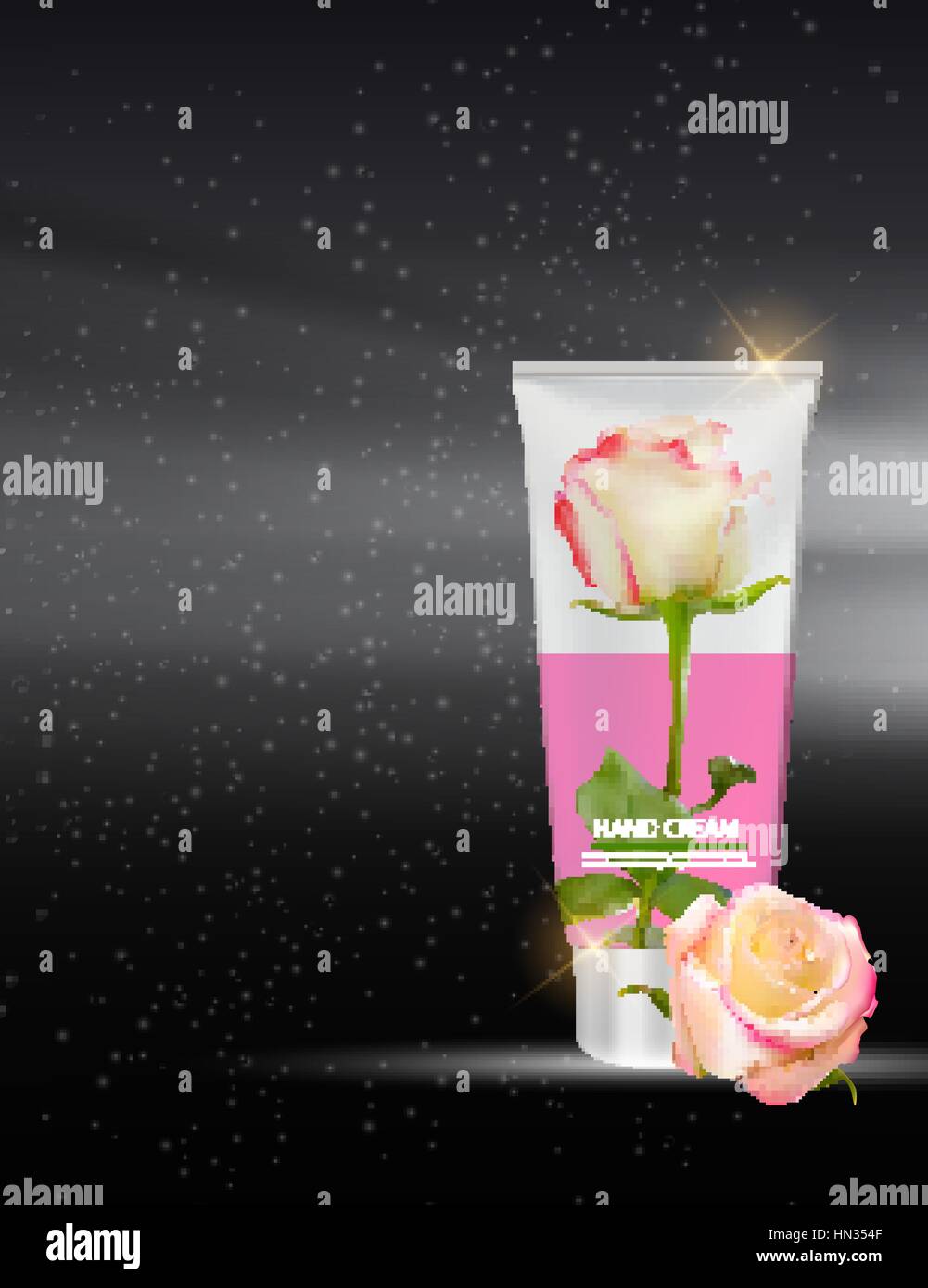 Hand Care Cream Bottle, Tube Template for Ads or Magazine Backgr Stock ...