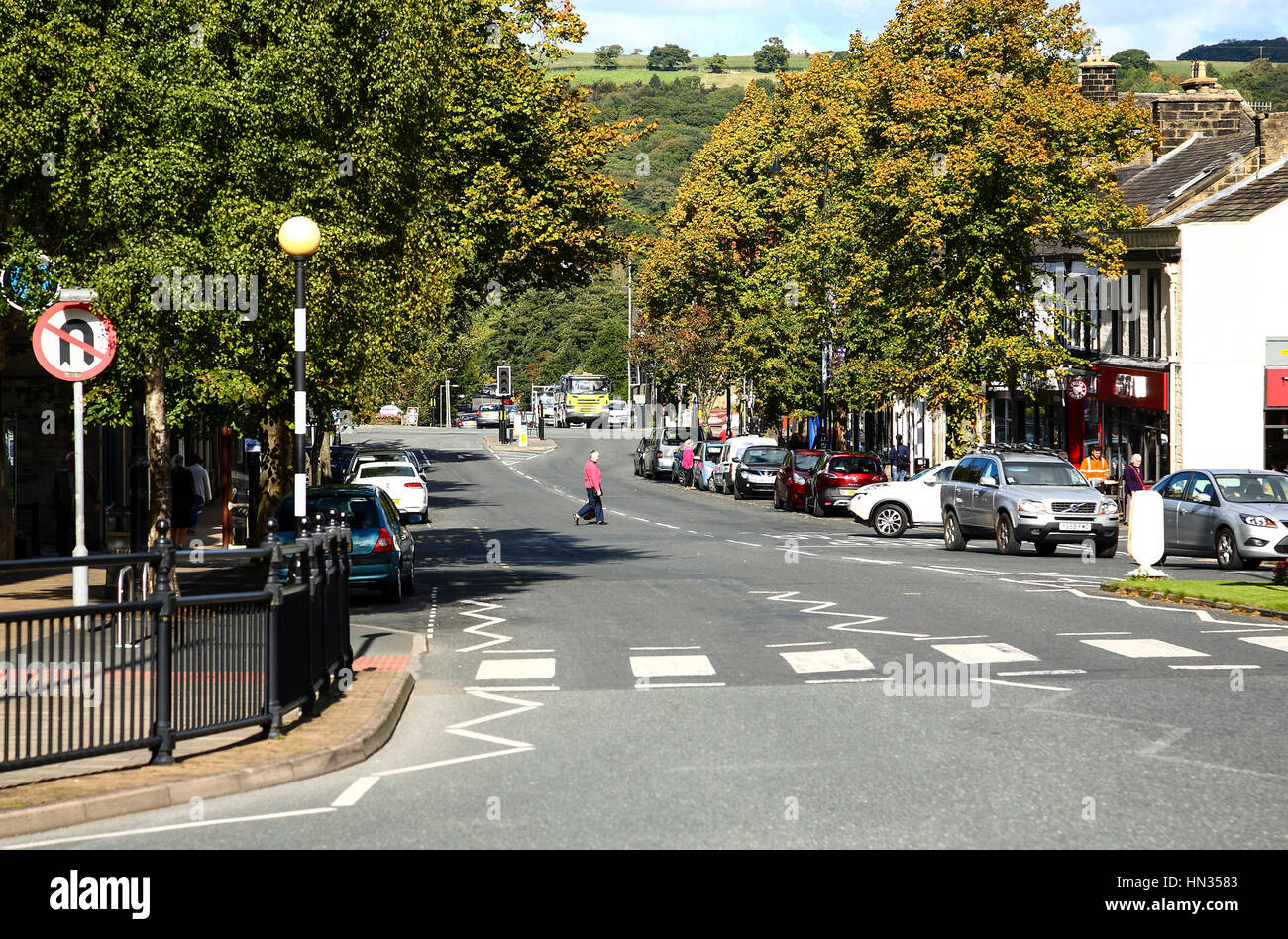 View of Brook street looking north at Ilkley Yorkshire England UK Stock ...
