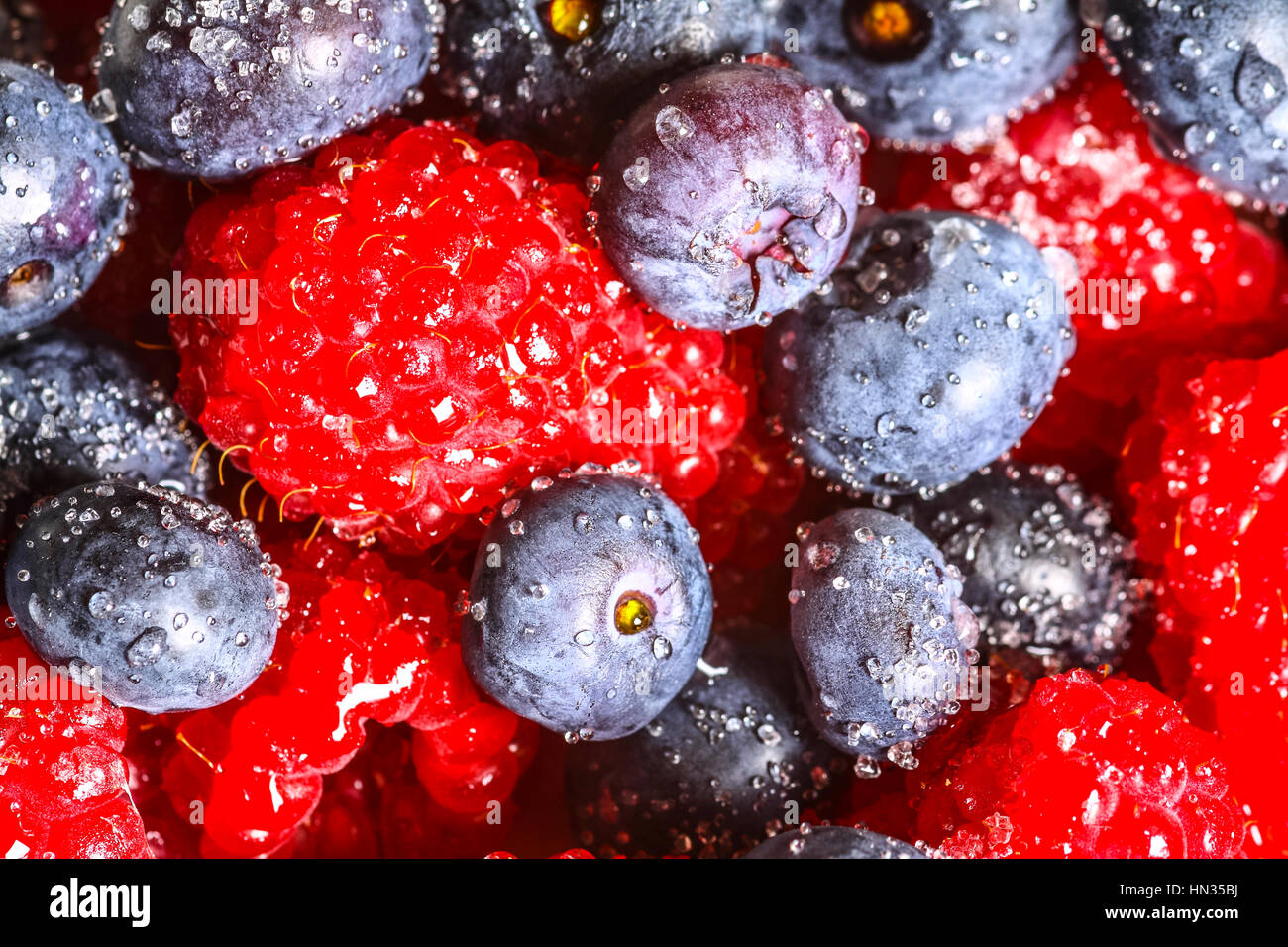 Blueberries and raspberries Stock Photo - Alamy