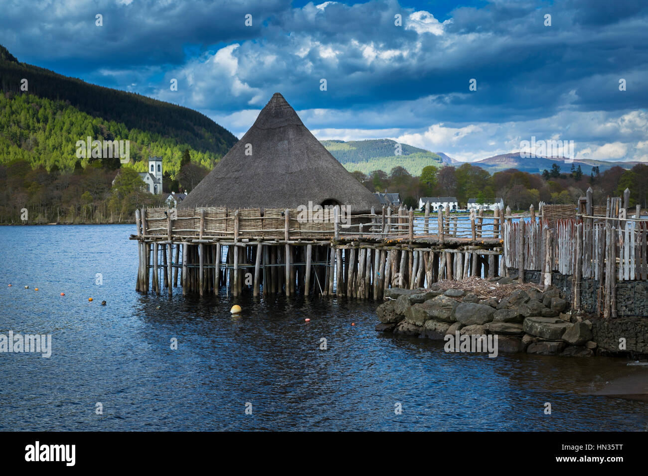 The Scottish Crannog Centre on Loch Tay Stock Photo - Alamy