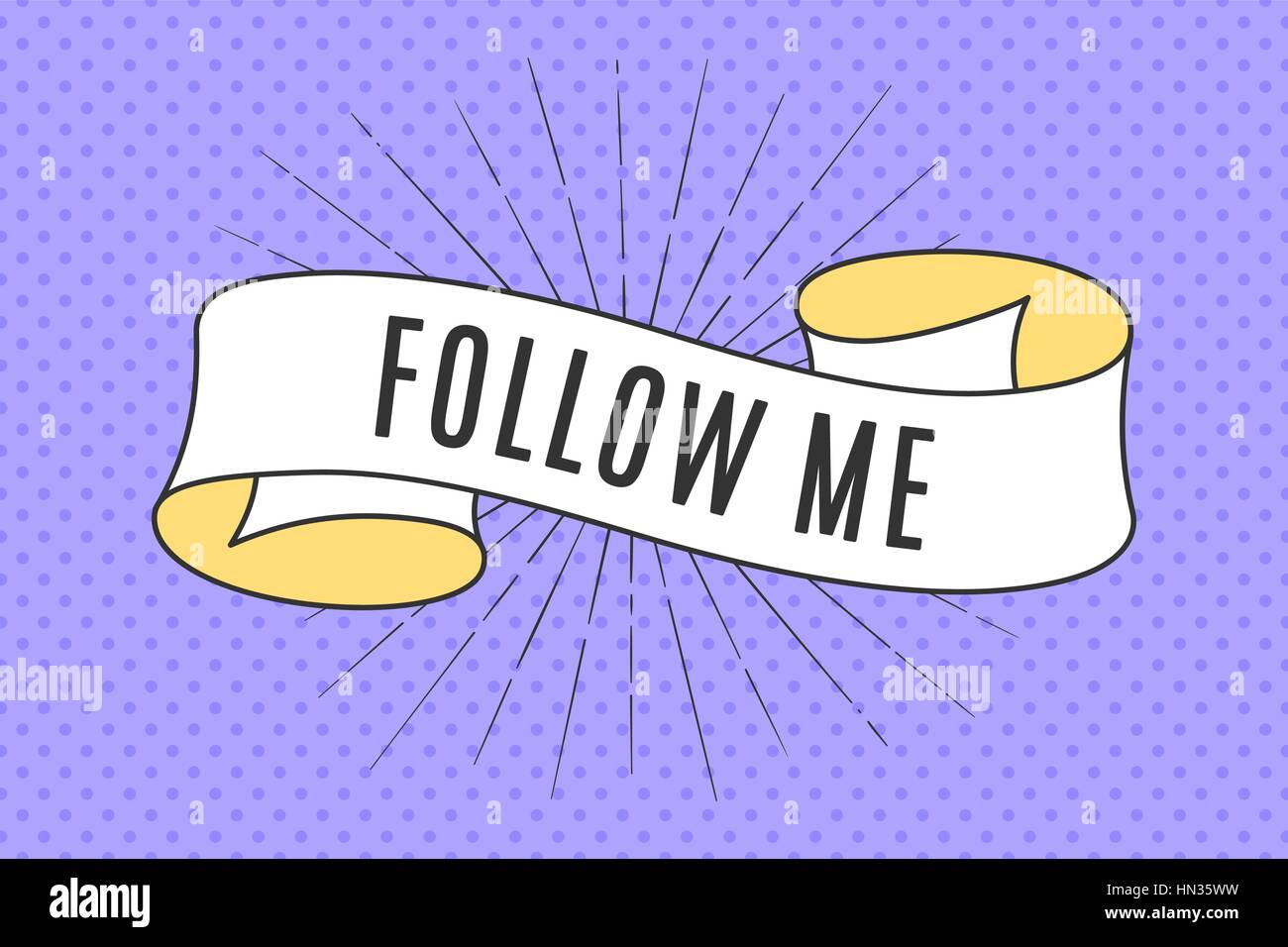 Ribbon banner with text Follow me Stock Vector Image & Art - Alamy