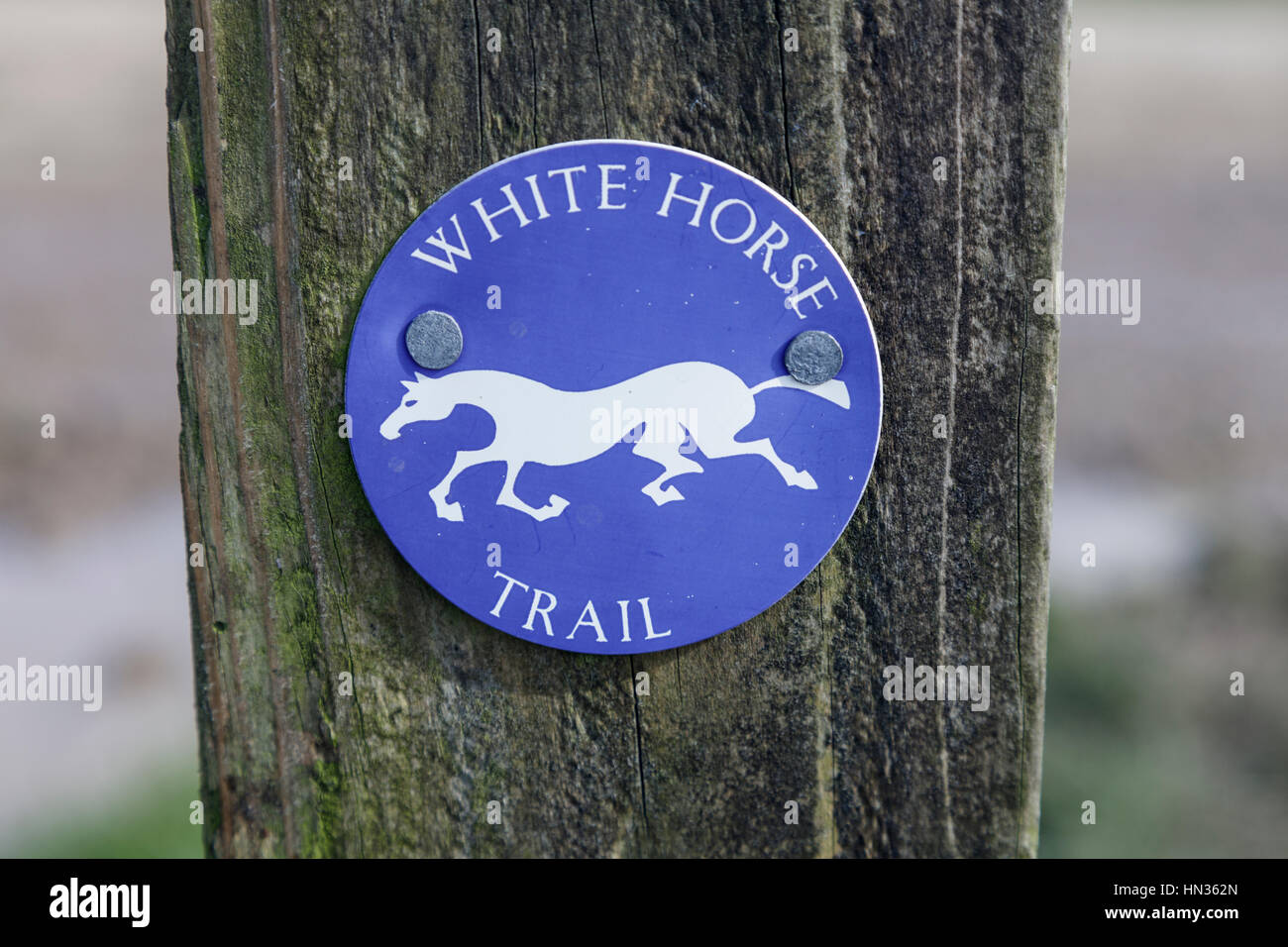 Sign for White Horse Trail Stock Photo - Alamy