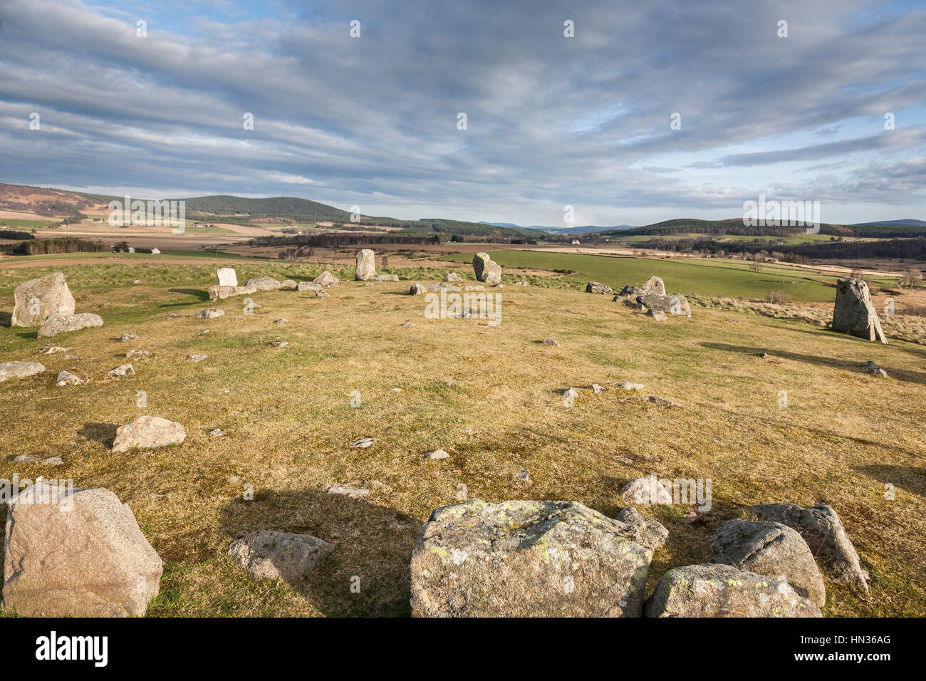 Tomnaverie stone circle at Tarland in Scotland Stock Photo - Alamy