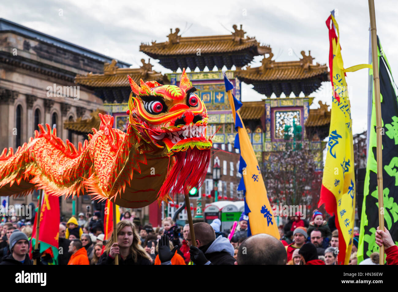 Dragon dance during Chinese New Year celebrations Stock Photo - Alamy
