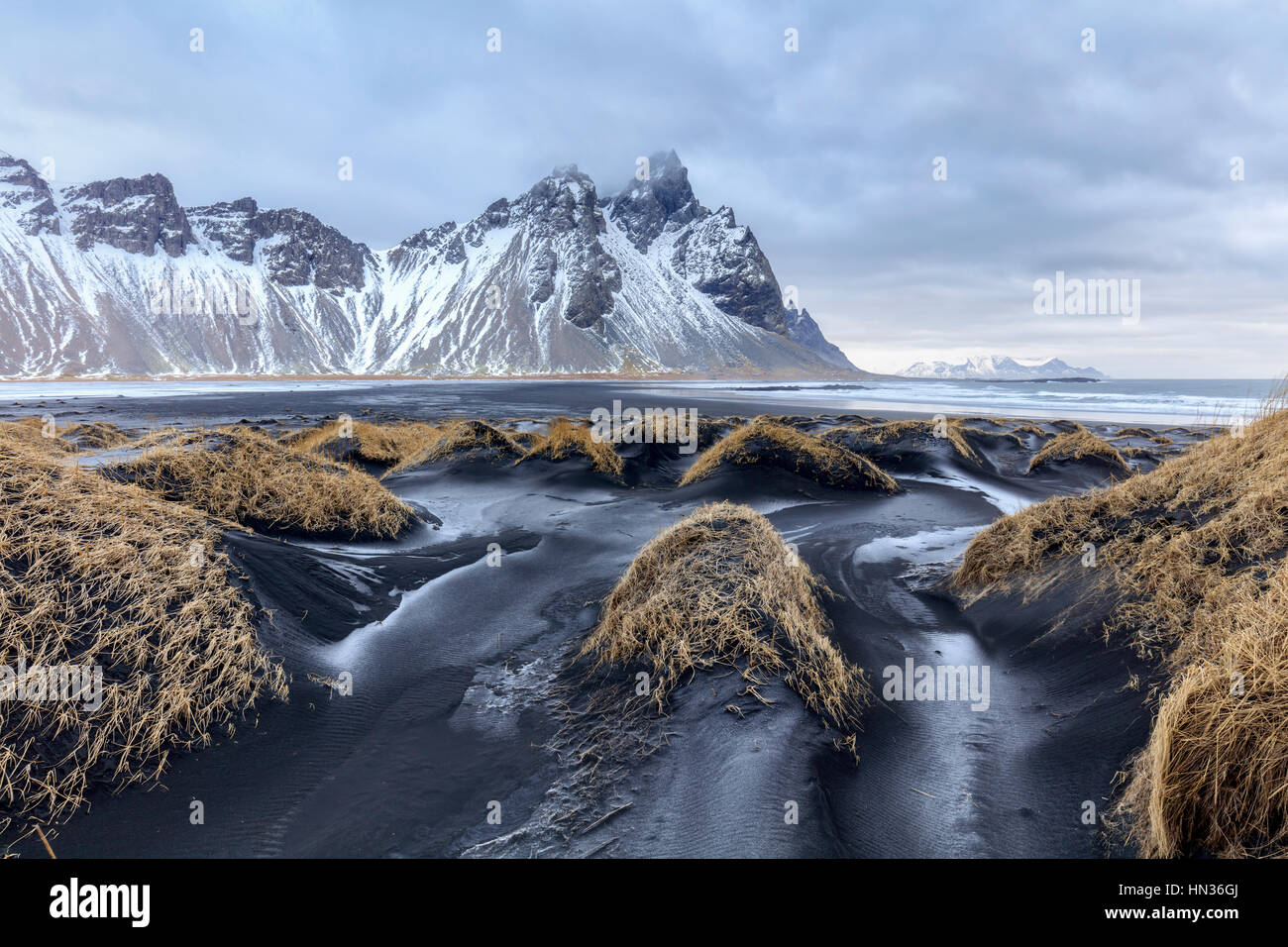 Vestrahorn on Stokksnes Peninsula on a winter afternoon Stock Photo - Alamy