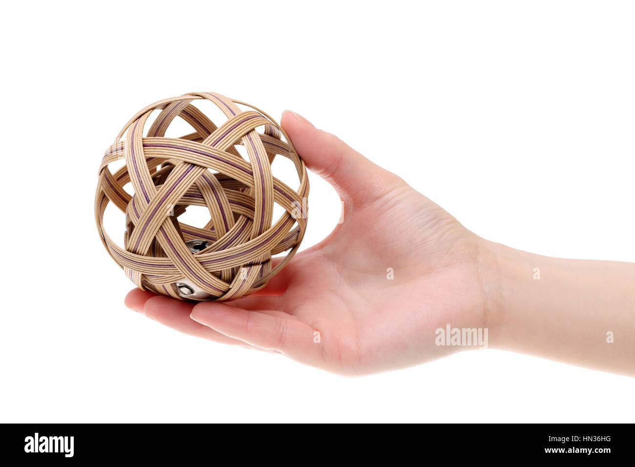Hand holding asian traditional ball isolated on white background Stock ...