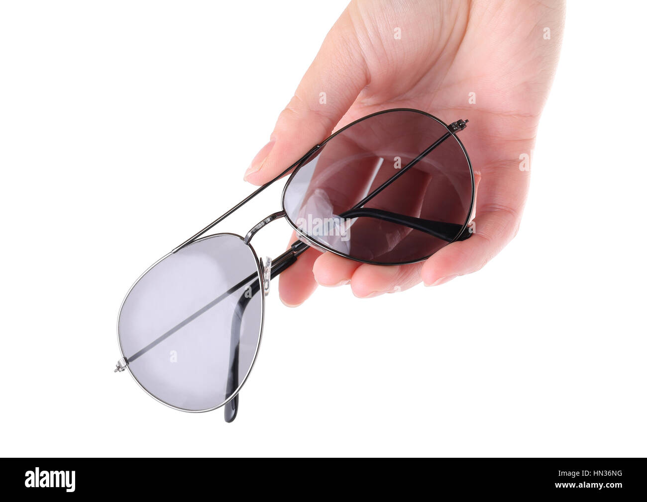 Hand holding black sunglasses isolated on white background Stock Photo ...