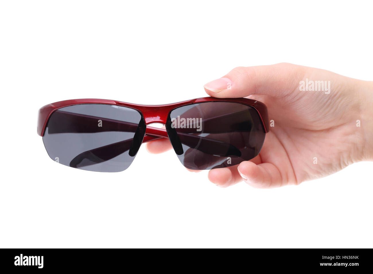 Hand holding black sunglasses isolated on white background Stock Photo ...