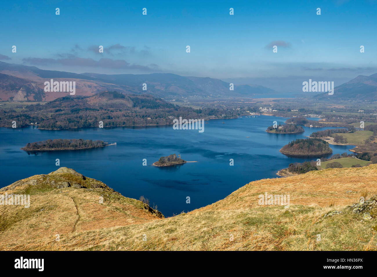 Derwent Water viewed from near Walla Crag Stock Photo - Alamy