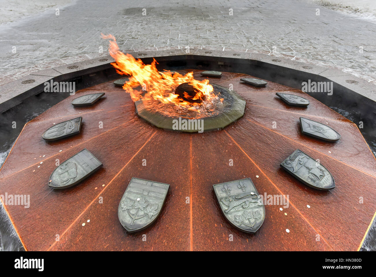 The Centennial Flame located on Parliament Hill in Ottawa, Ontario ...