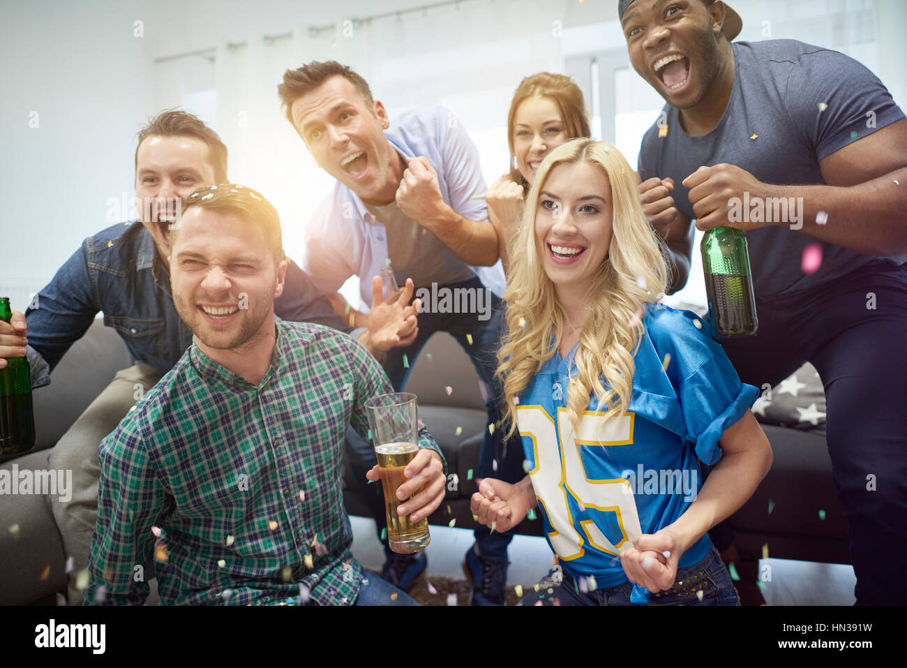 Great victory of winning team Stock Photo - Alamy