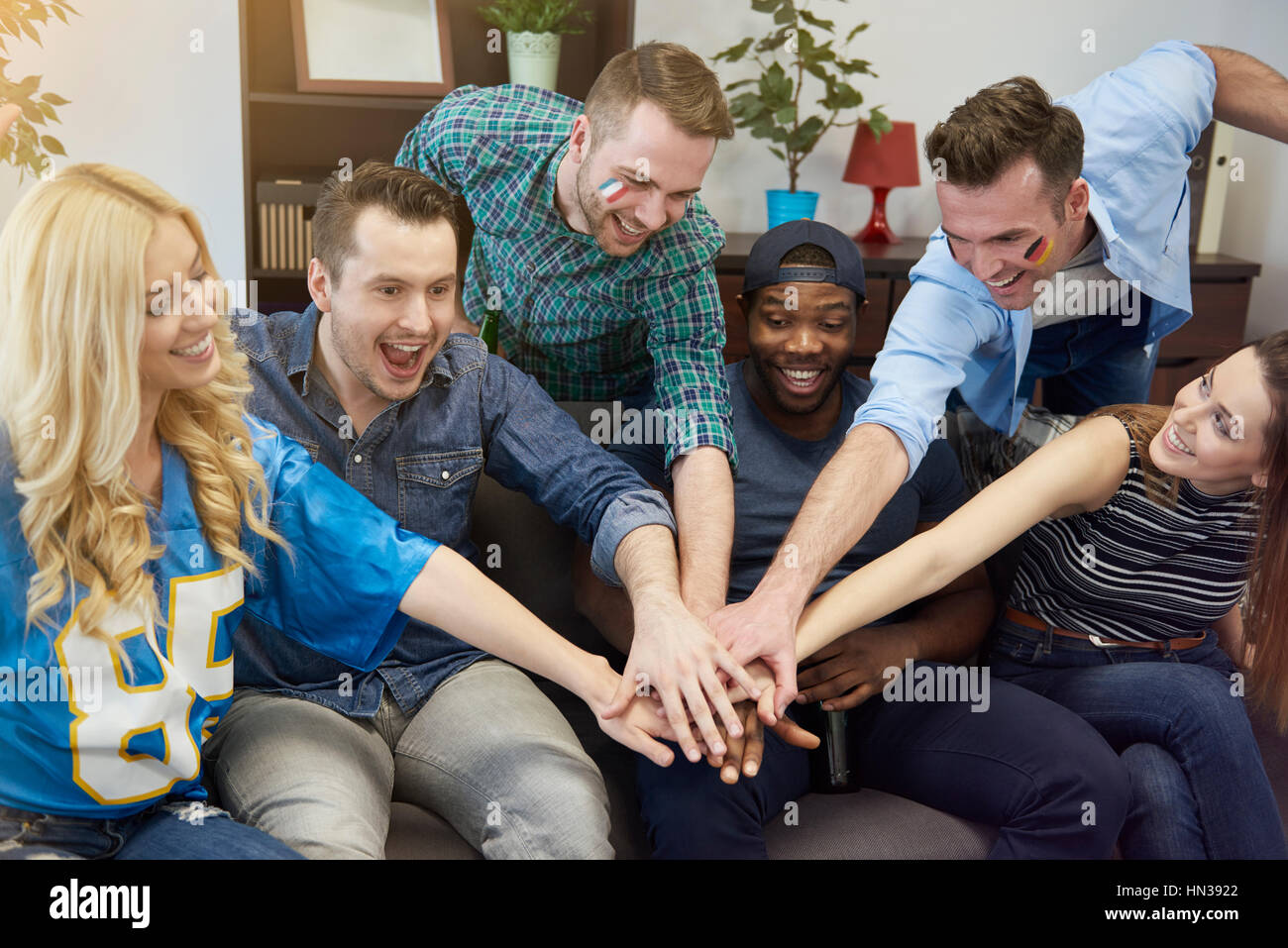 Stack of hands of best friends Stock Photo - Alamy