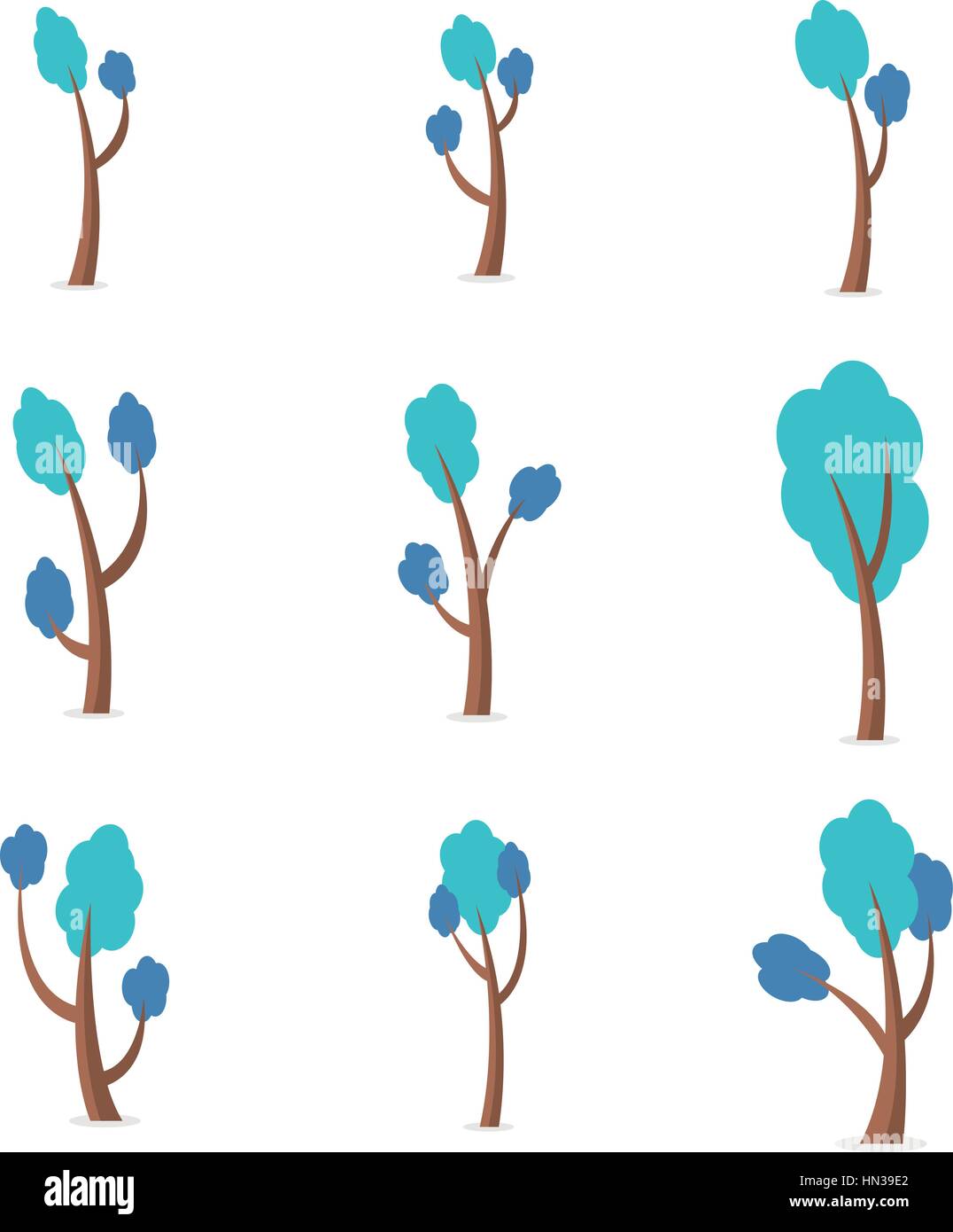 Set of tree style vector flat Stock Vector Image & Art - Alamy
