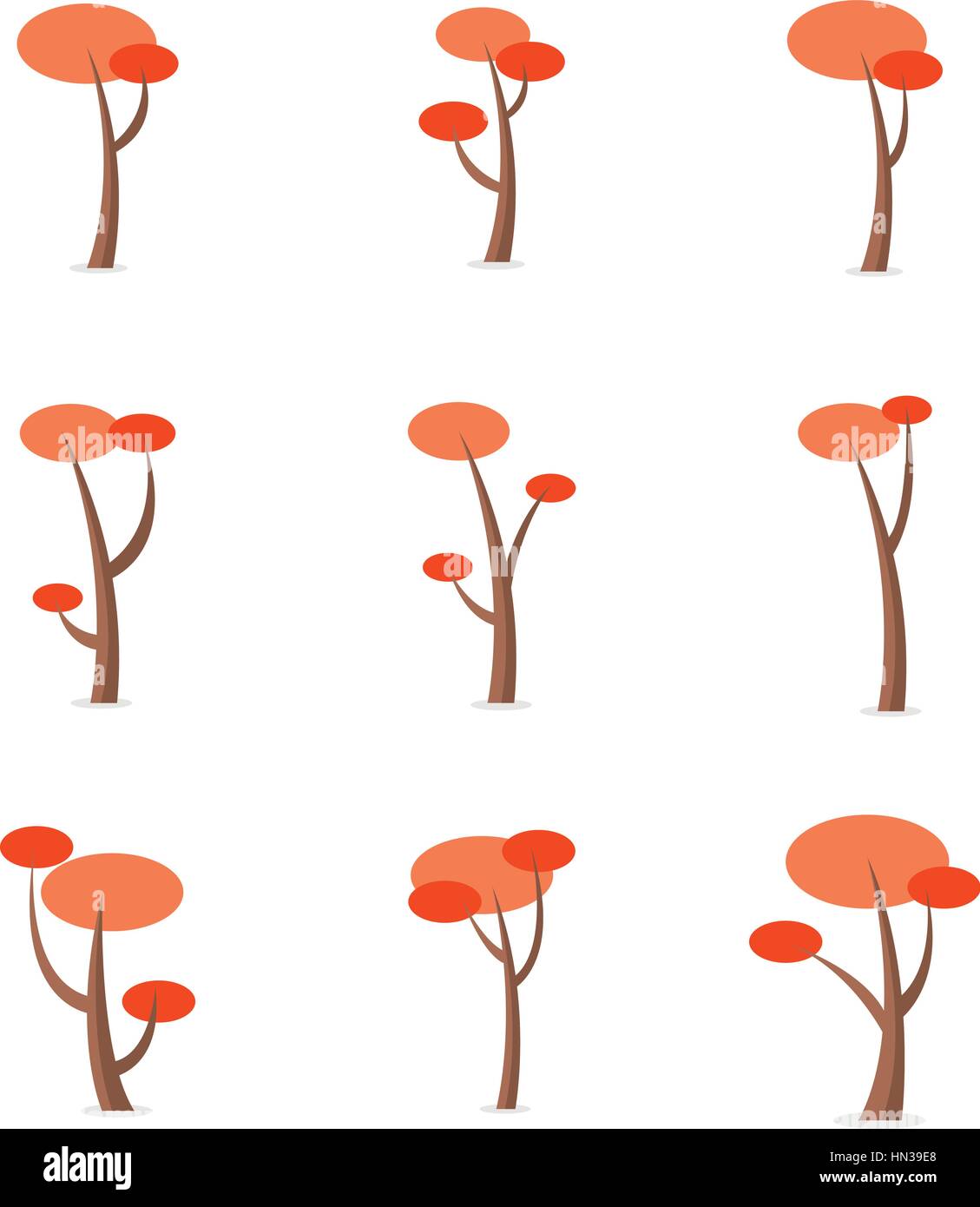 Set of tree style object illustration Stock Vector Image & Art - Alamy