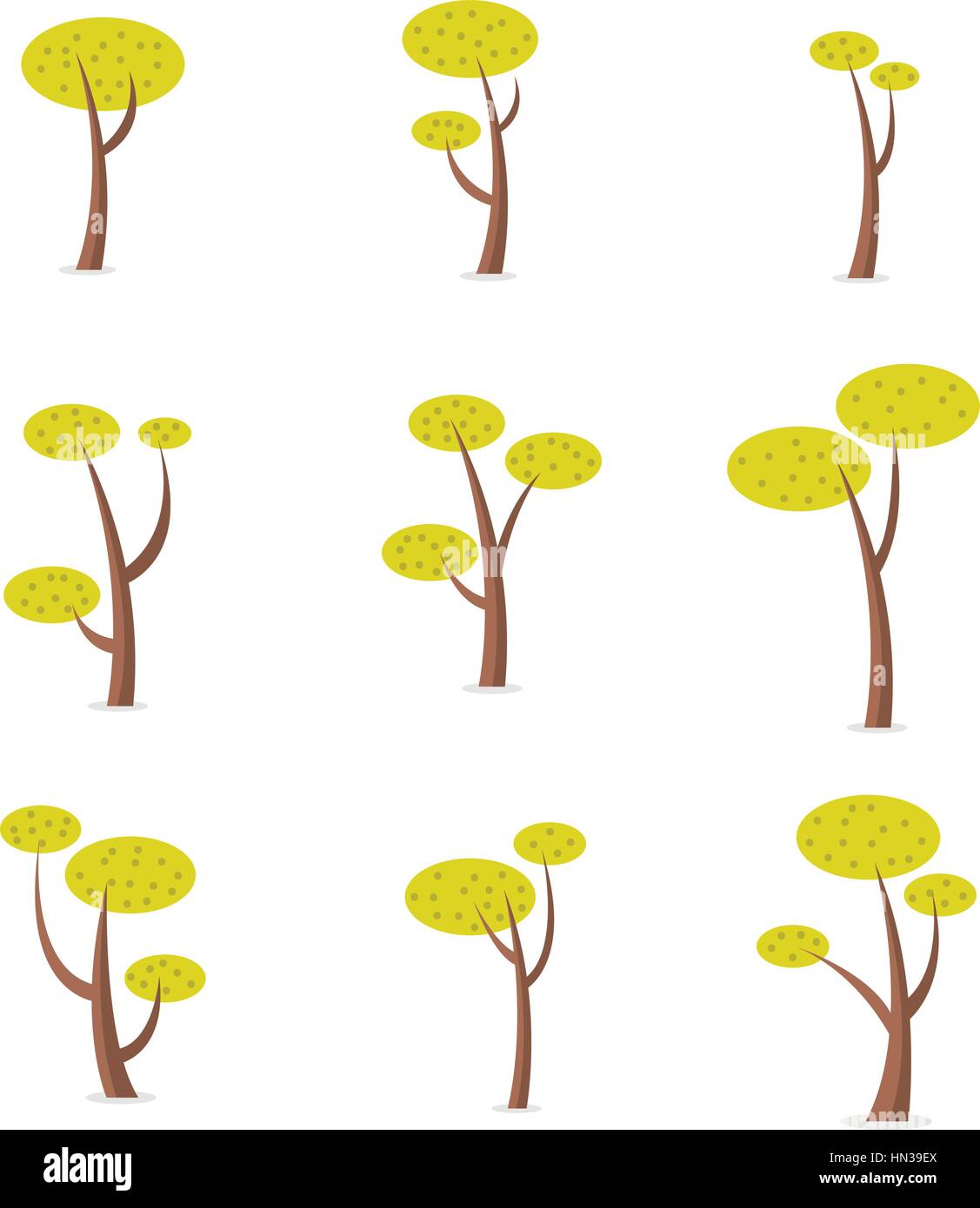 Set of tree style collection Stock Vector Image & Art - Alamy