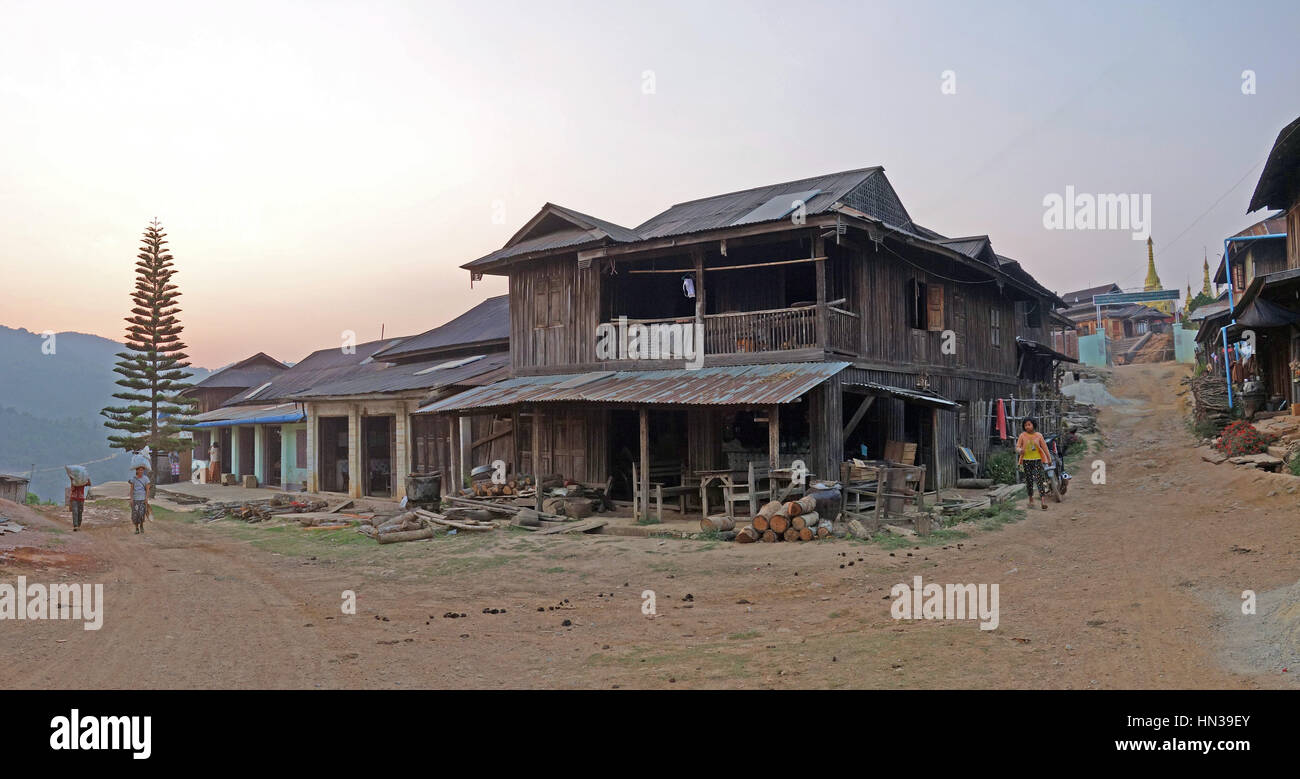 Mountain village, Shan state, Myanmar Stock Photo - Alamy