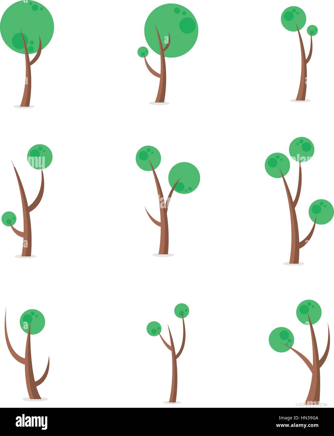 Set of green tree vector art Stock Vector Image & Art - Alamy