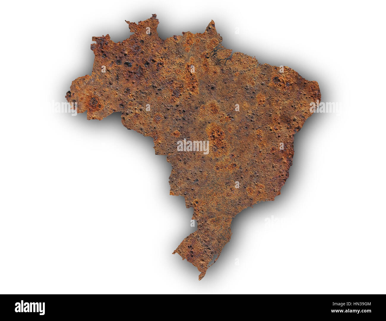 Map of brazil on rusty metal hi-res stock photography and images - Alamy