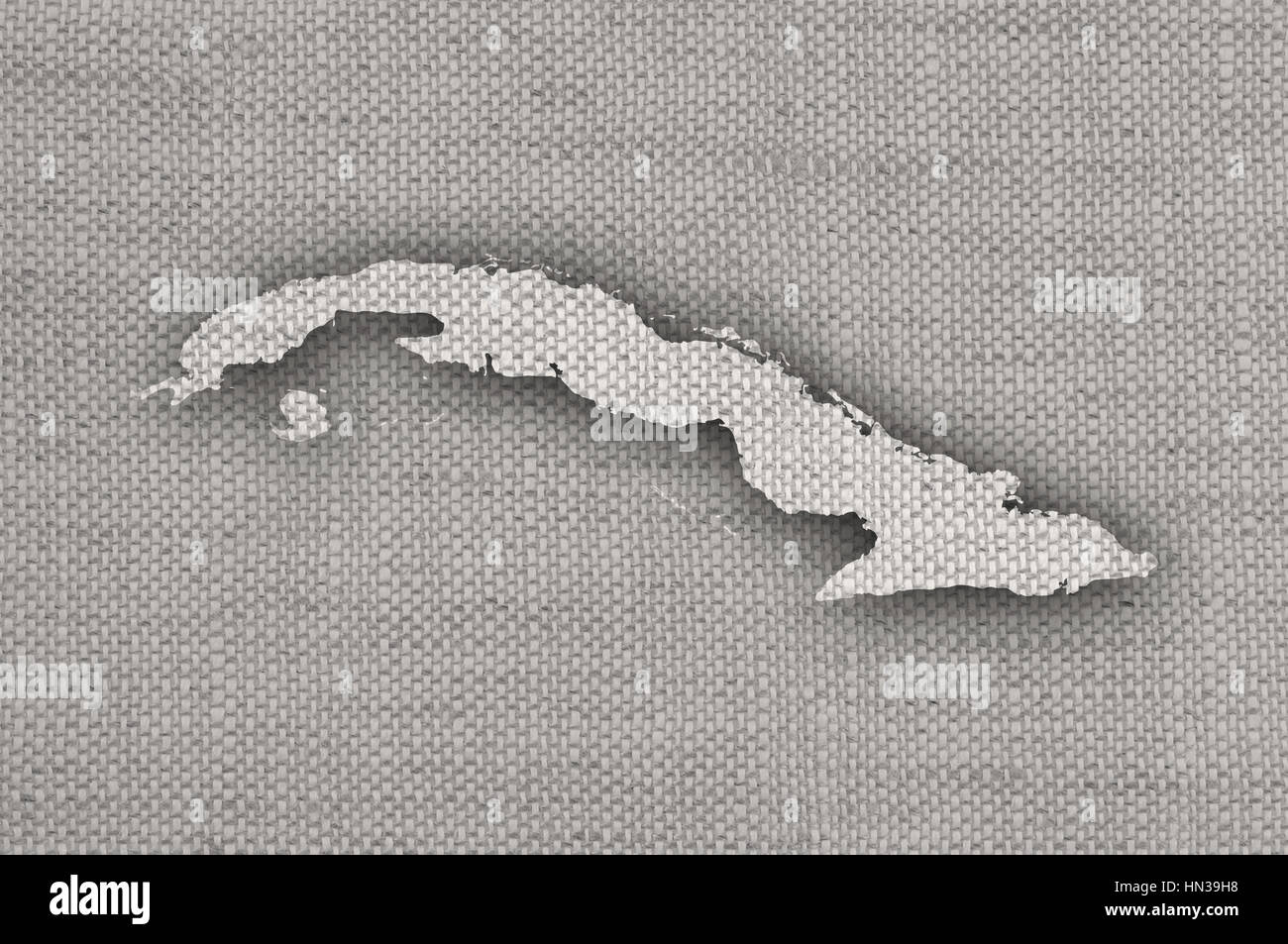 Map of Cuba on old linen Stock Photo - Alamy