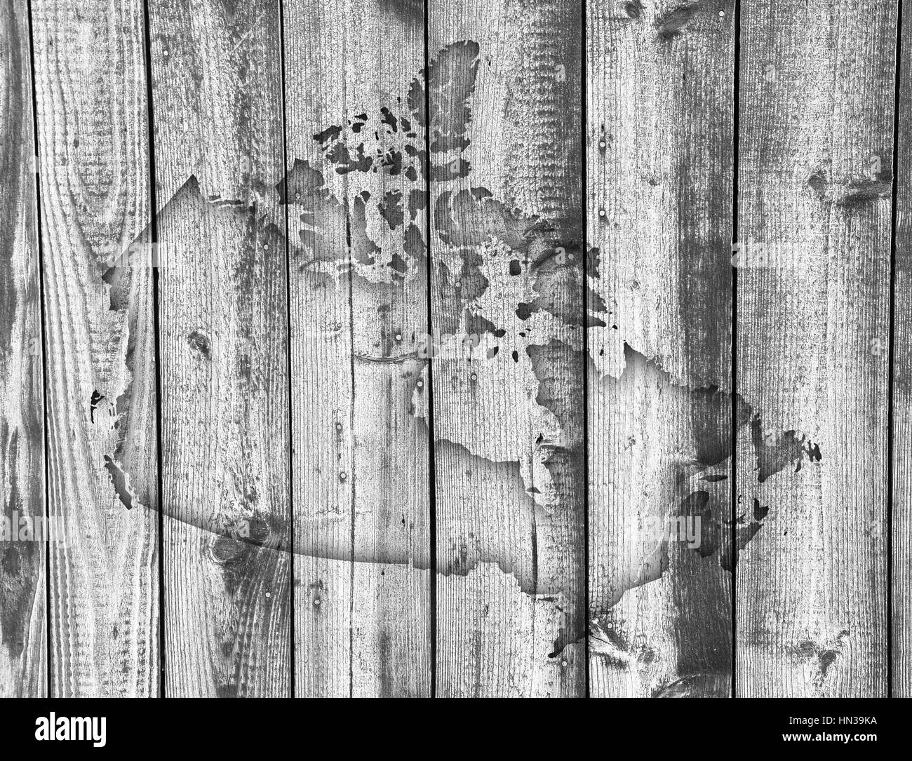 Map of Canada on weathered wood Stock Photo - Alamy