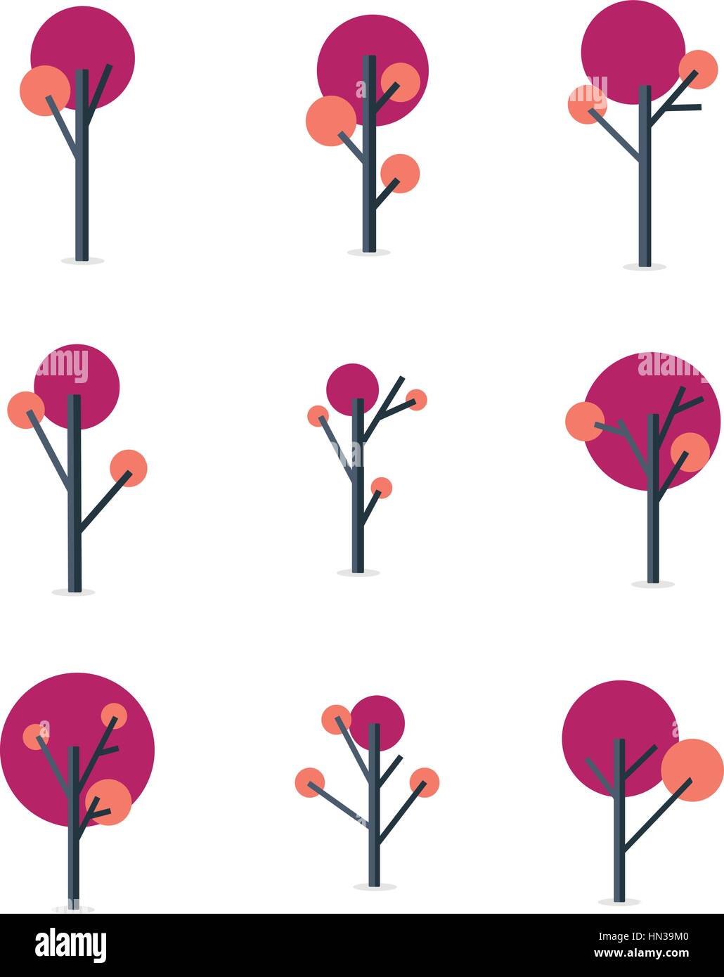 Vector flat of tree style set Stock Vector Image & Art - Alamy
