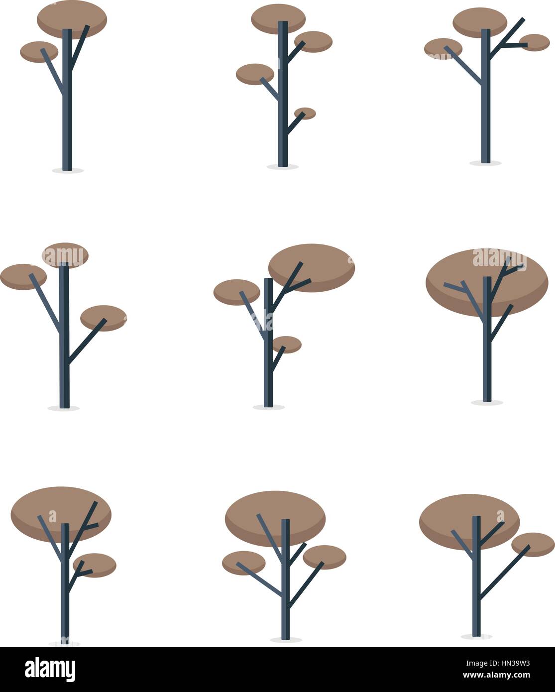 Collection stock of tree set vector Stock Vector Image & Art - Alamy
