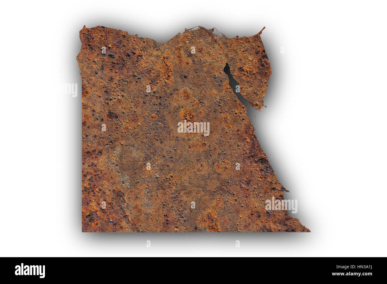 Map of egypt on rusty metal hi-res stock photography and images - Alamy