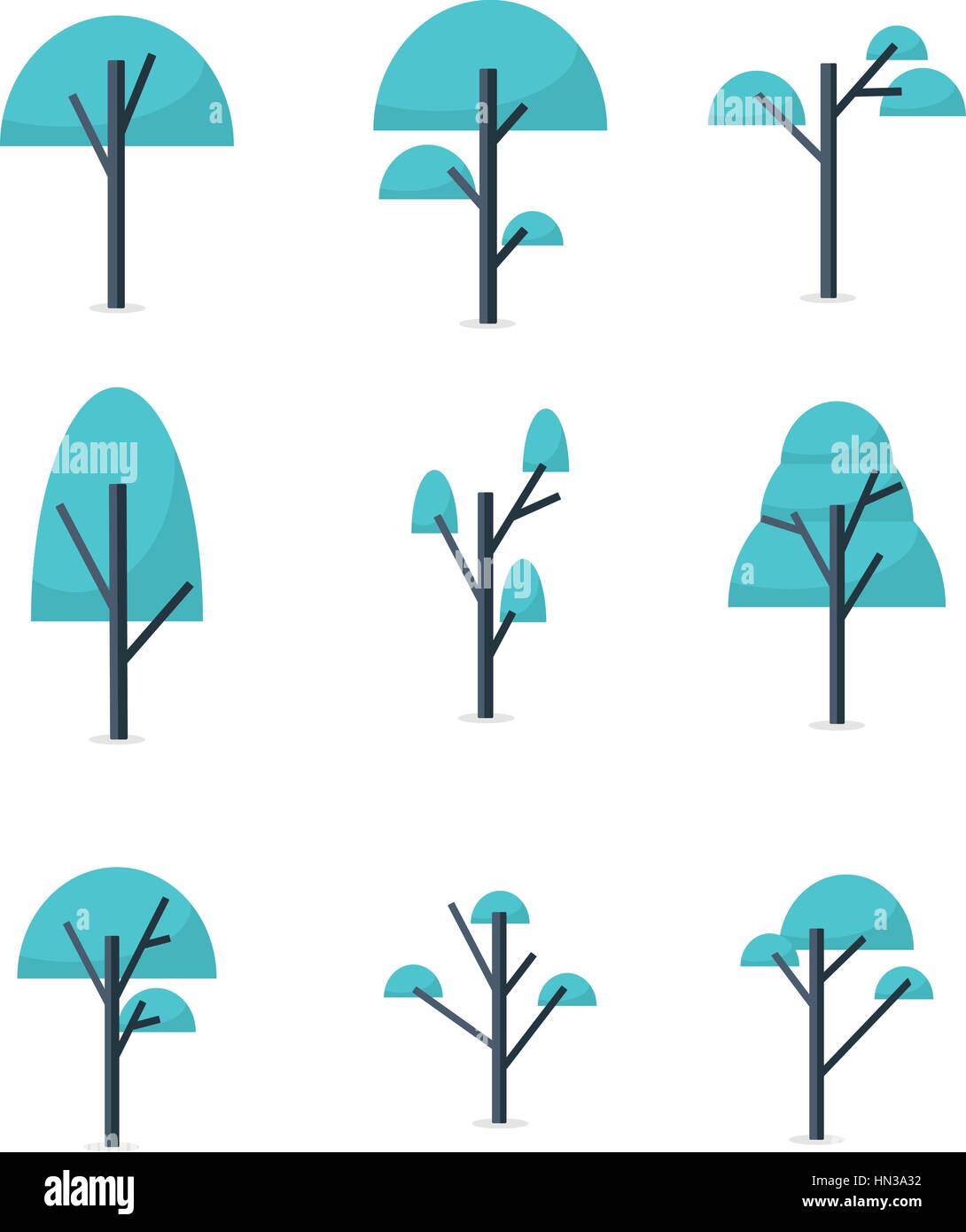 Collection of tree style various vector Stock Vector Image & Art - Alamy