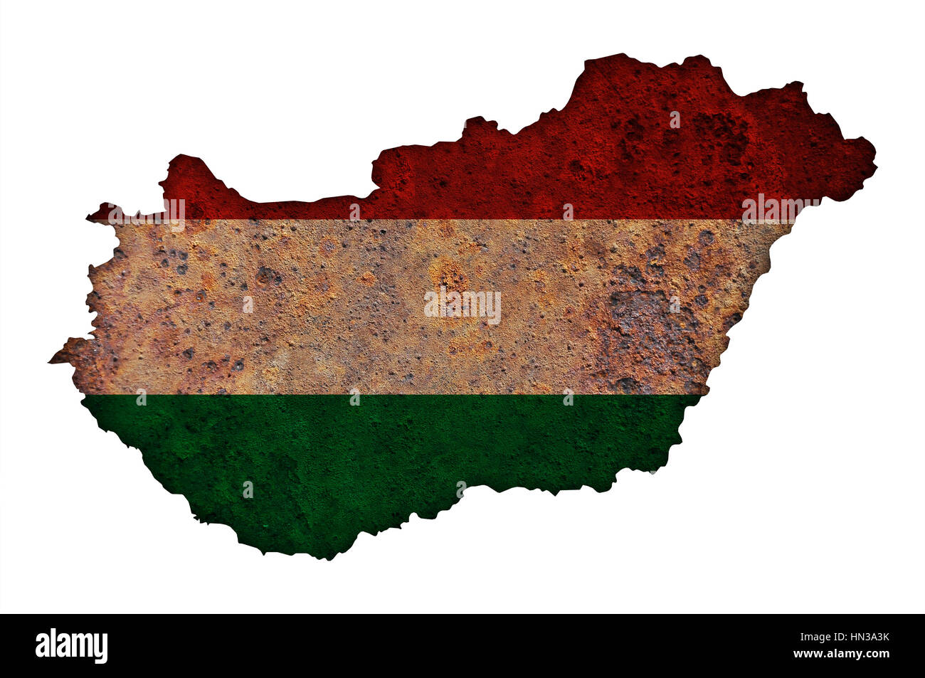 Textured map of Hungary in nice colors Stock Photo - Alamy