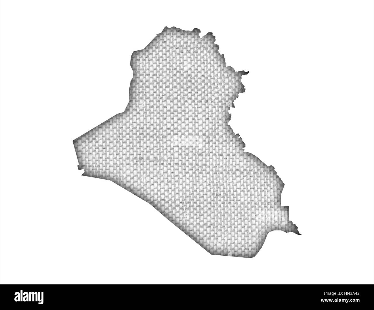 Map of Iraq on old linen Stock Photo - Alamy