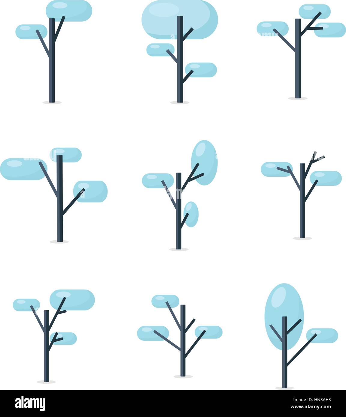 Set of tree style vector illustration Stock Vector Image & Art - Alamy