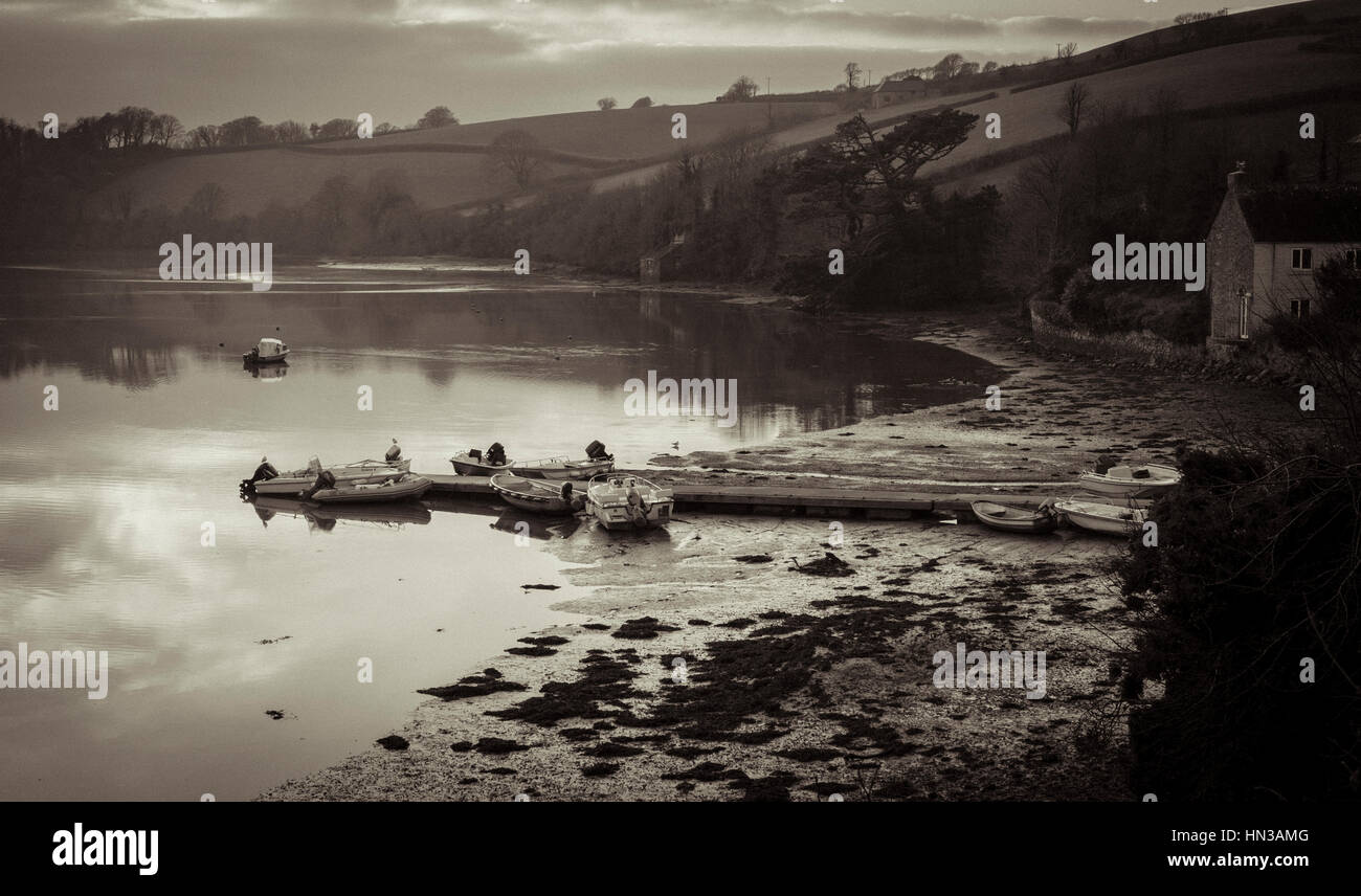 View of the Kingsbridge Estuary at South Pool, Devon Stock Photo - Alamy
