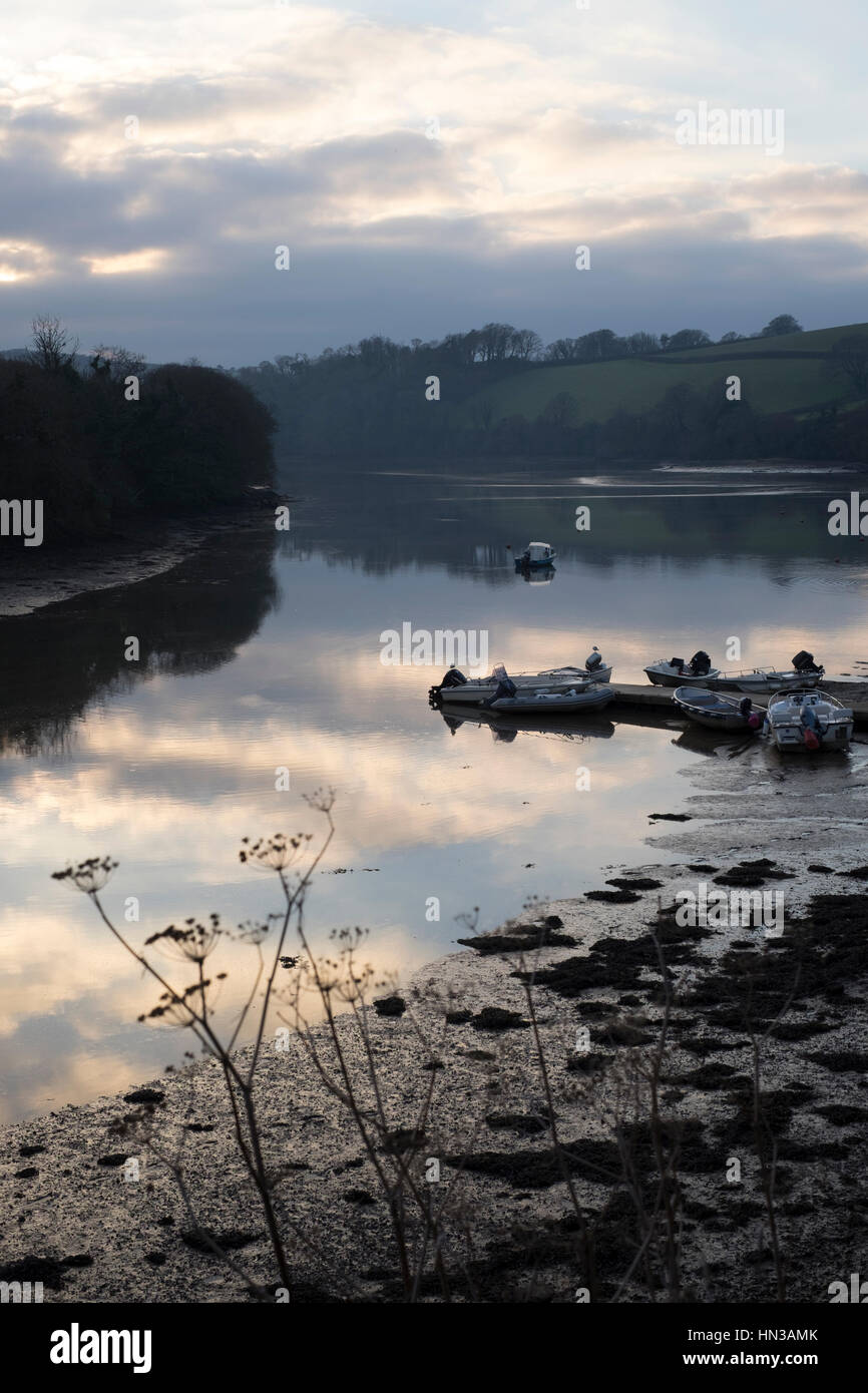 View of the Kingsbridge Estuary at South Pool, Devon Stock Photo - Alamy