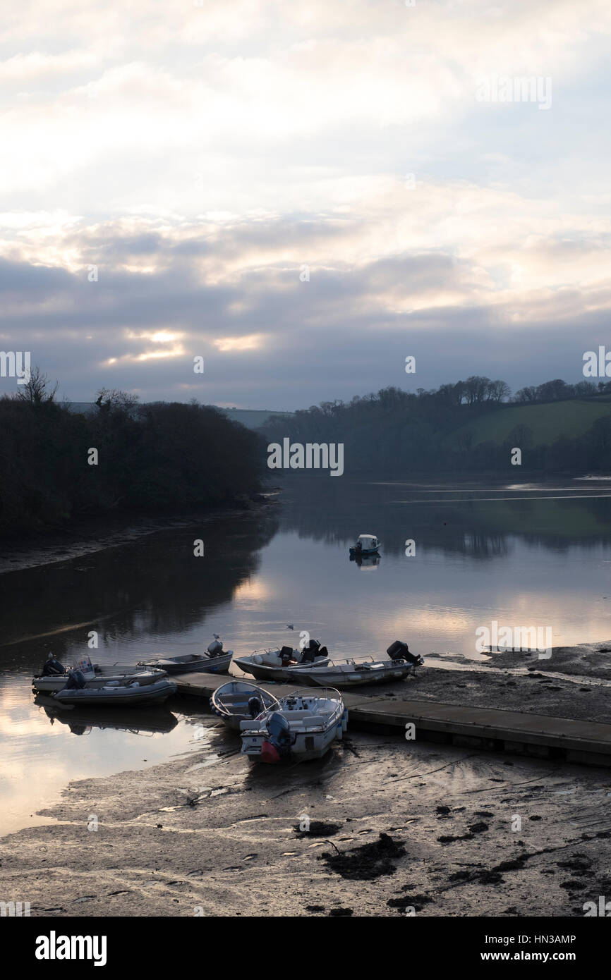 View of the Kingsbridge Estuary at South Pool, Devon Stock Photo - Alamy