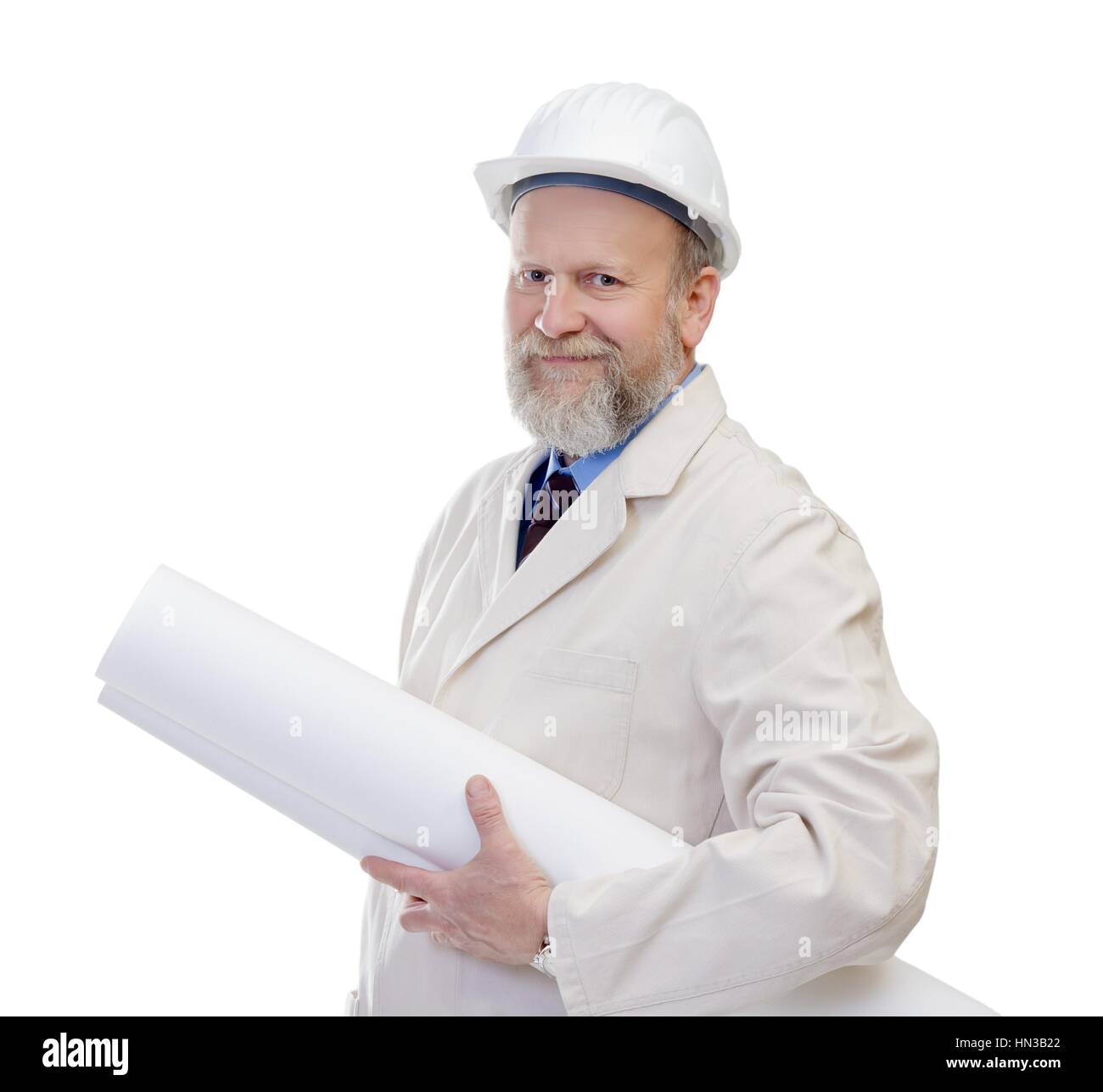 Portrait of a confident engineer holding the plans Stock Photo - Alamy