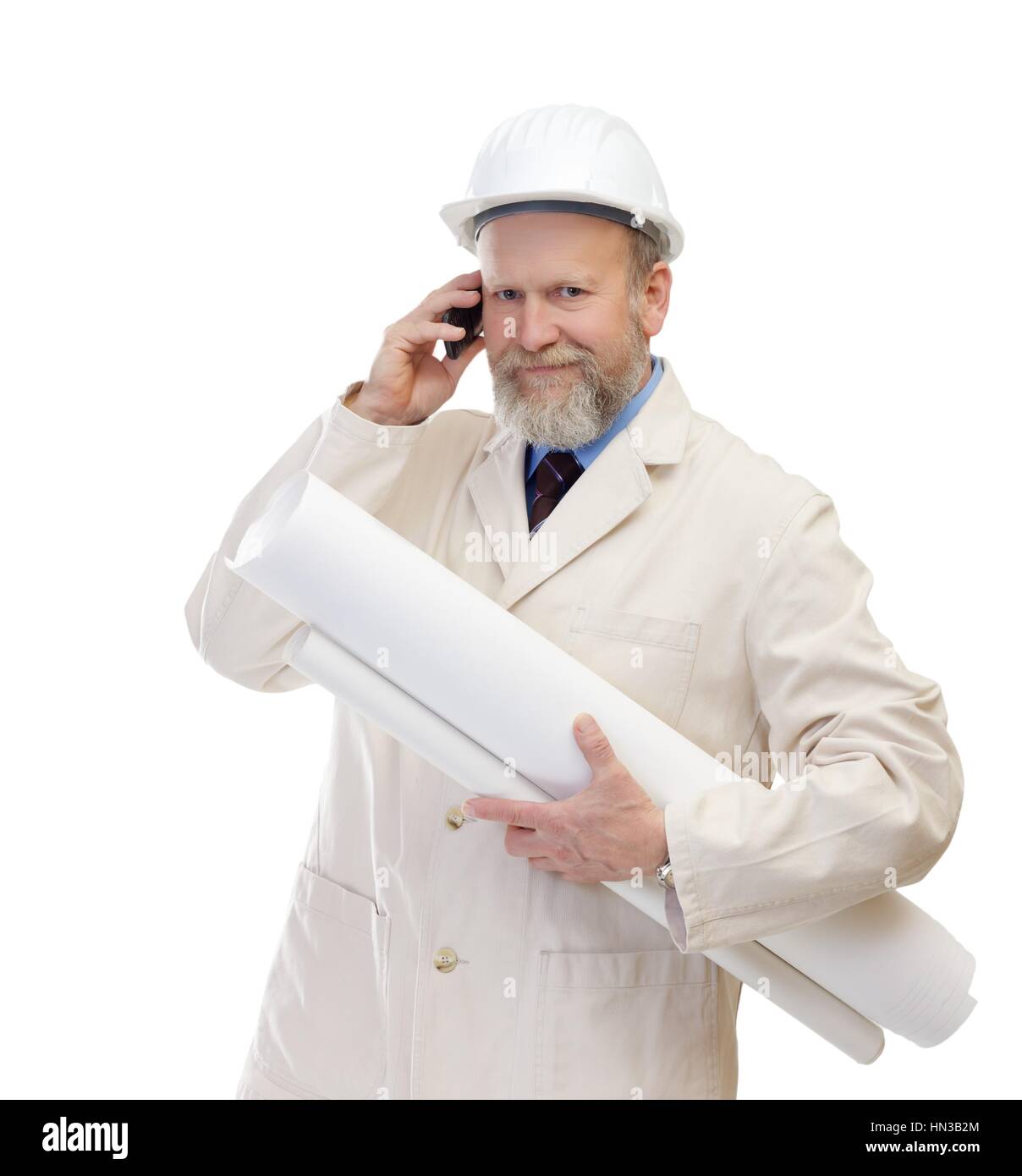 Portrait of a confident engineer holding the plans Stock Photo - Alamy