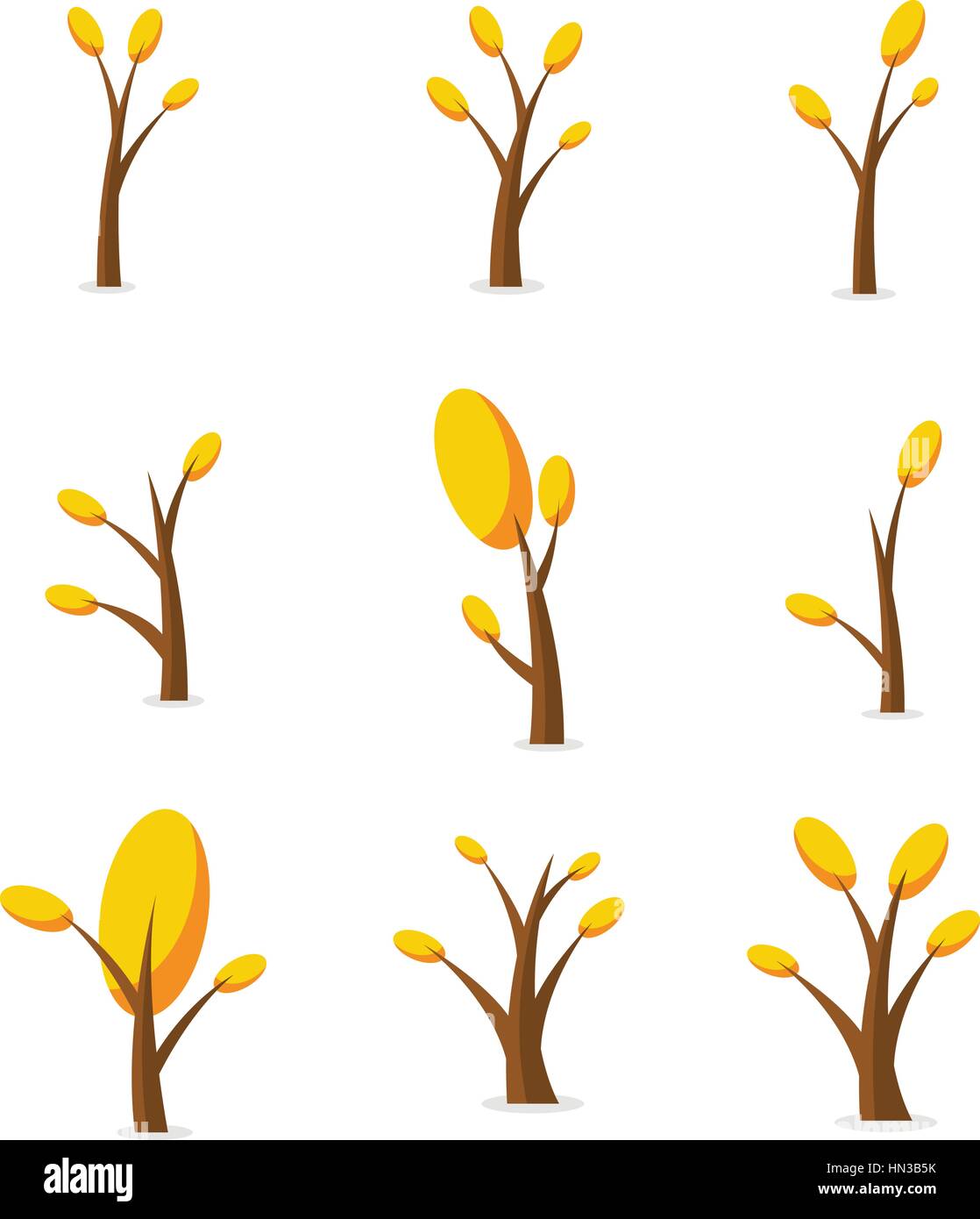 Collection of tree set design vector Stock Vector Image & Art - Alamy