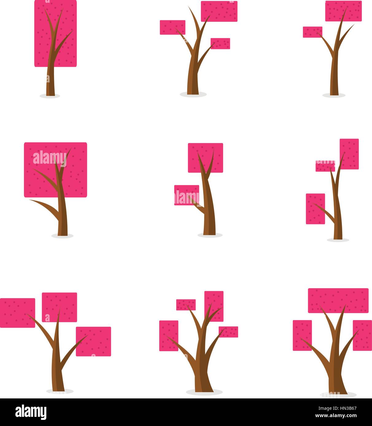 Set of tree various cartoon design Stock Vector Image & Art - Alamy
