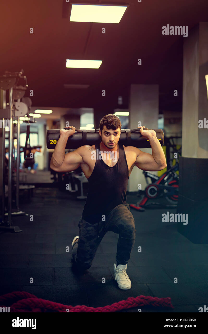 Young Body Builder Training In The Gym Stock Photo - Alamy