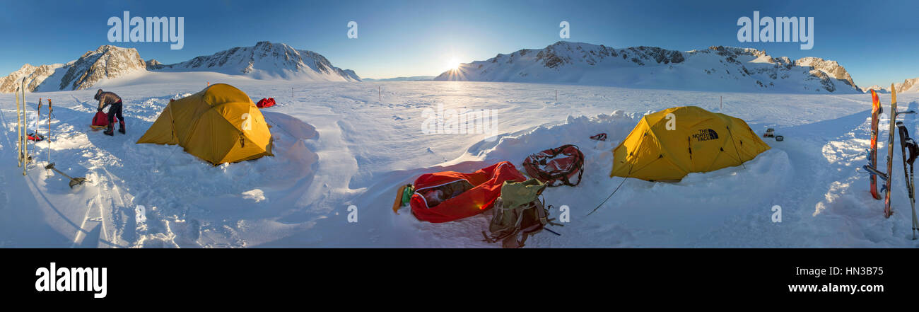 Advanced Base Camp On A Glacier In Northern Liverpool Land Stock Photo ...