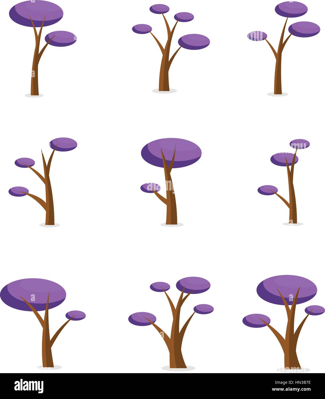 Collection of tree set vector illustration Stock Vector Image & Art - Alamy