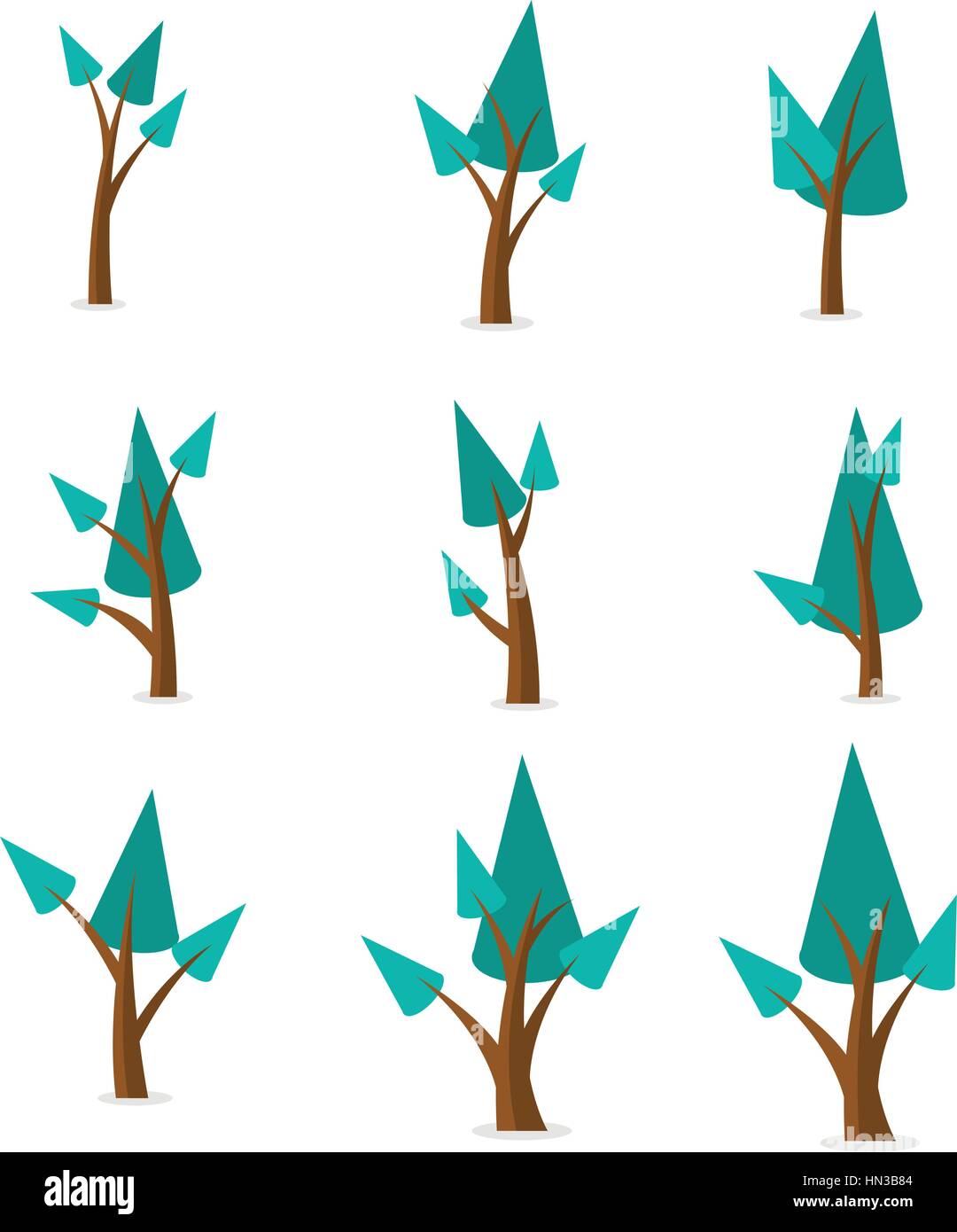 Set of spruce tree vector flat Stock Vector Image & Art - Alamy