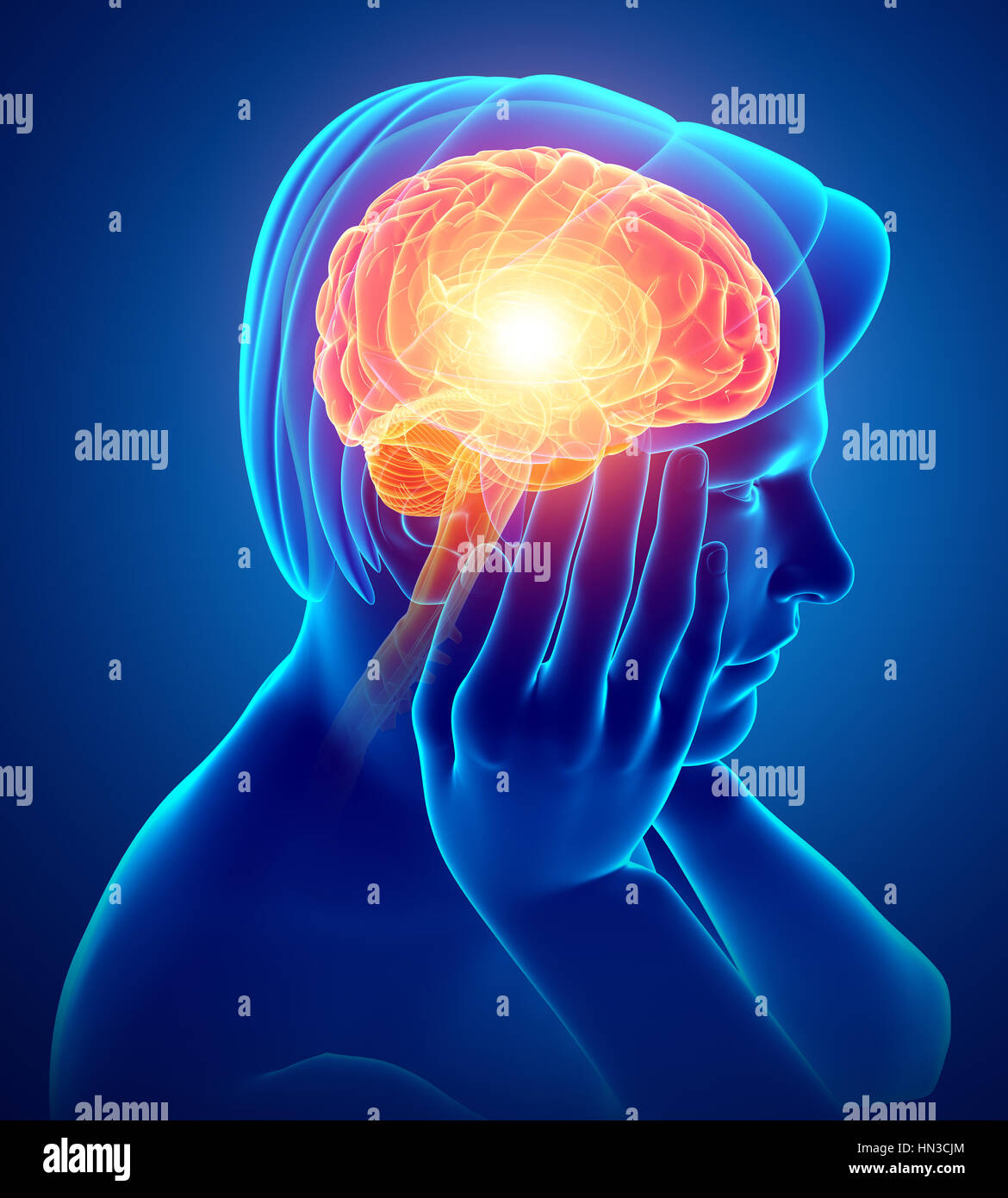 3d Illustration of Male Feeling Headache Stock Photo - Alamy