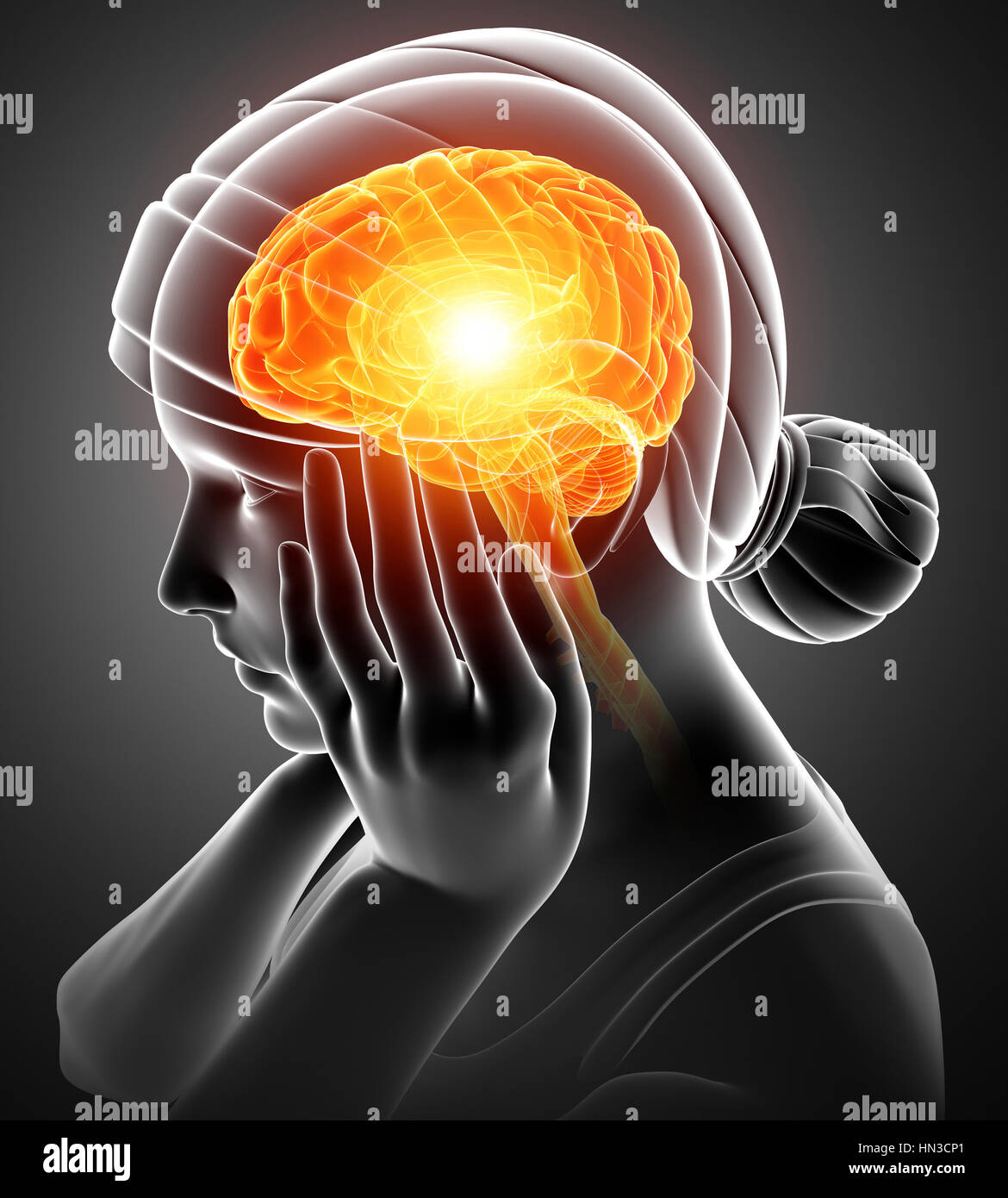 3d Illustration of Women Feeling Headache Stock Photo - Alamy