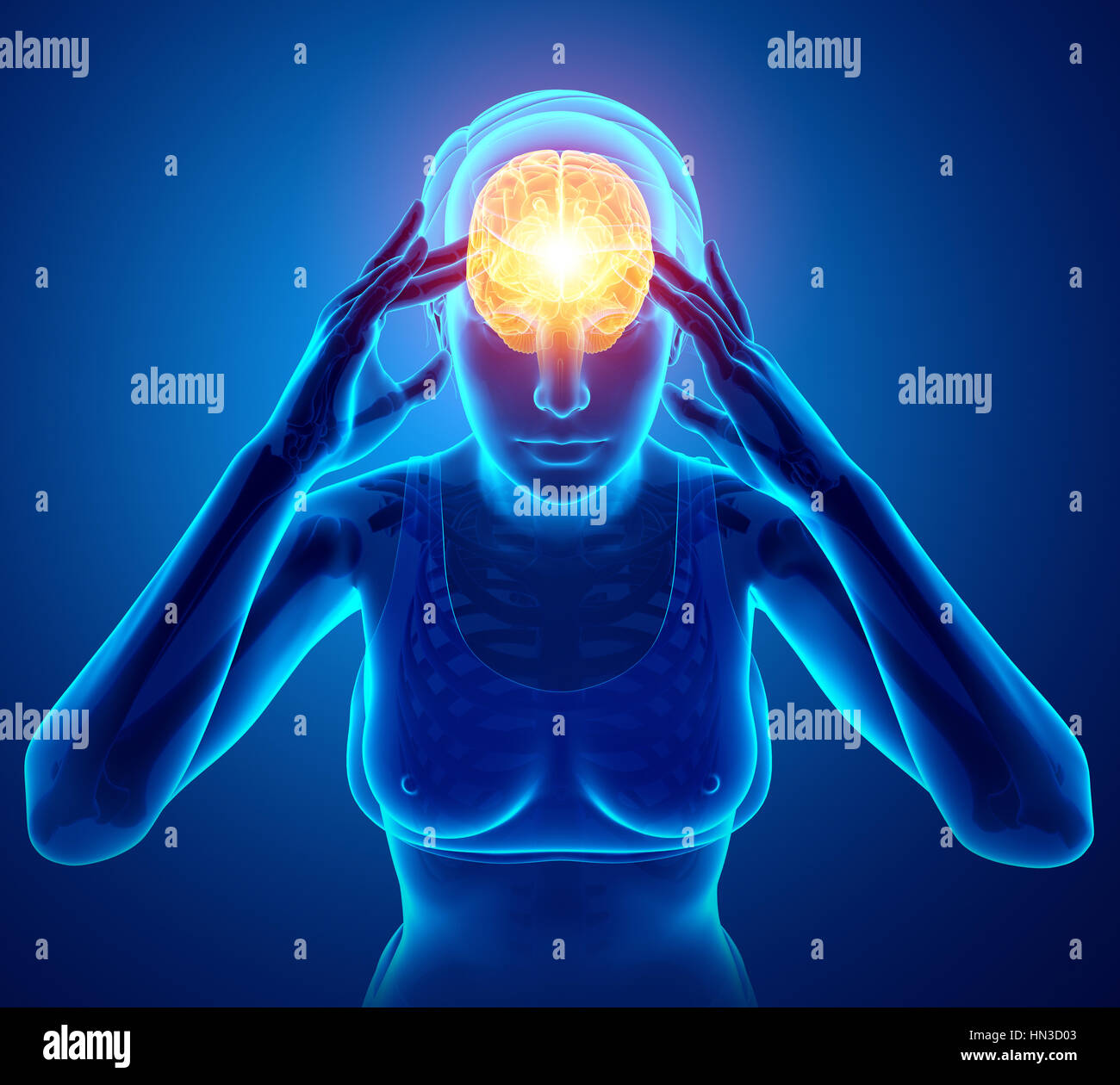 3d Illustration of Women Feeling Headache Stock Photo - Alamy
