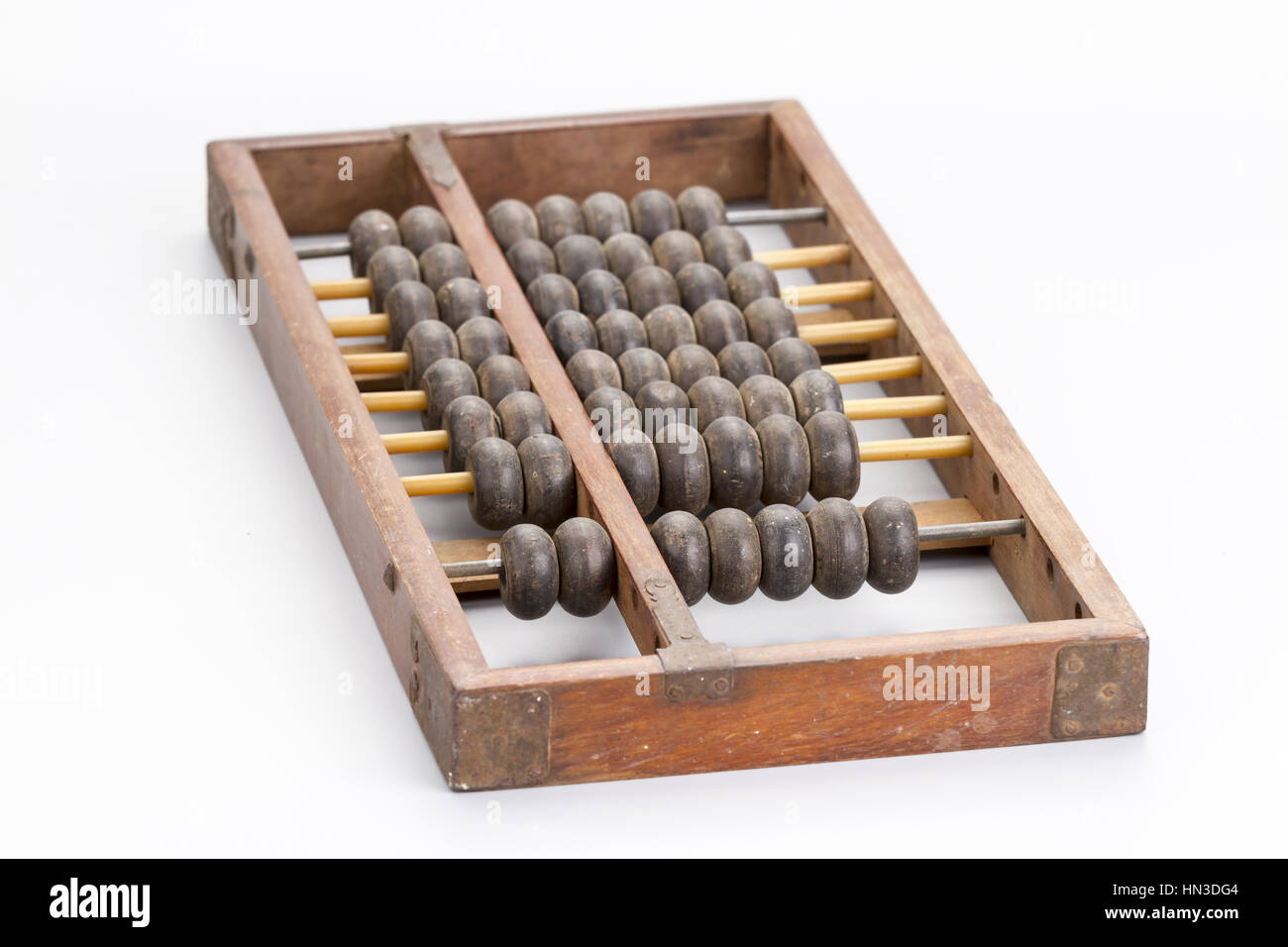 Antique wooden abacus on white background Stock Photo - Alamy