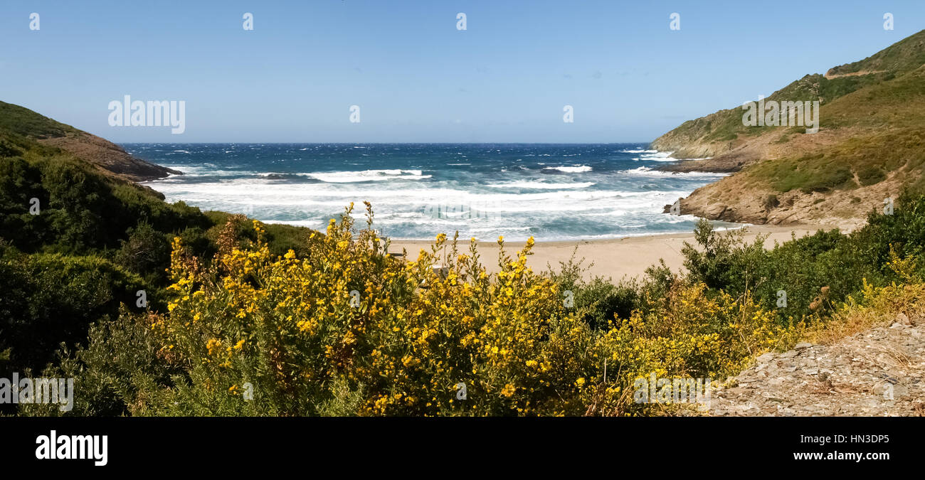 Cap Corse, France: coastal landscape and beaches of Cap Corse Stock ...