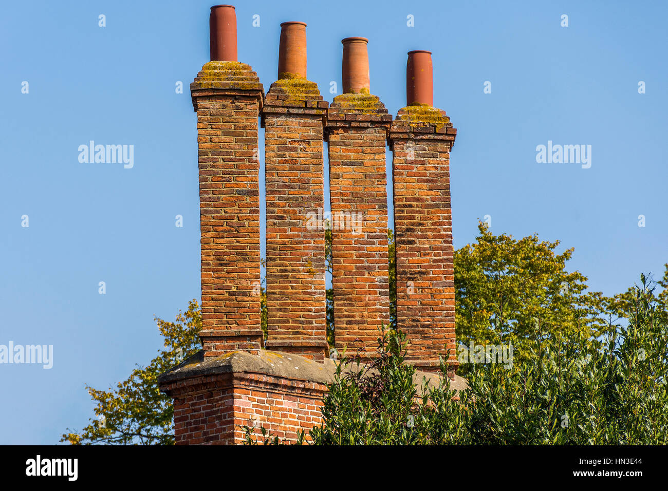 Georgian Chimneys Streatley Oxfordshire UK Stock Photo - Alamy